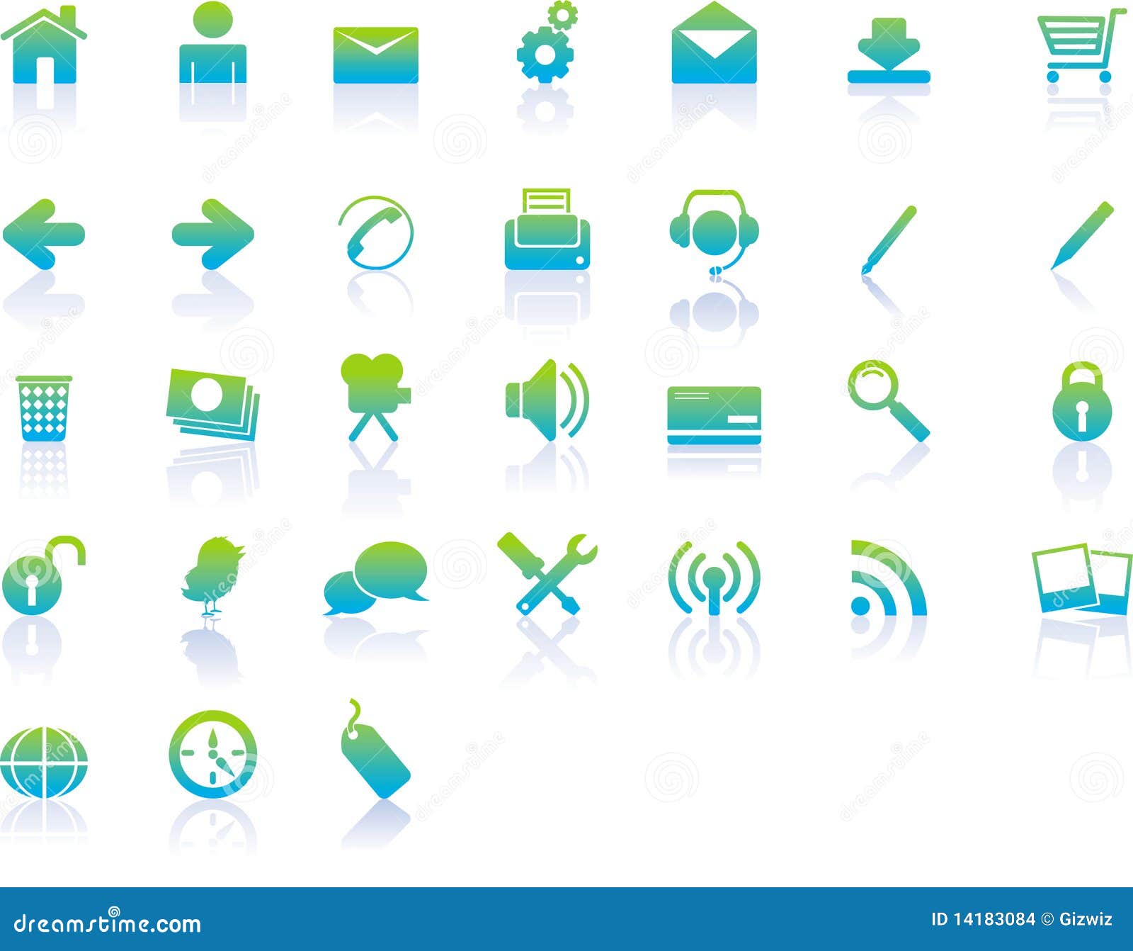 Modern Web Icons stock vector. Illustration of mail, tiny - 14183084