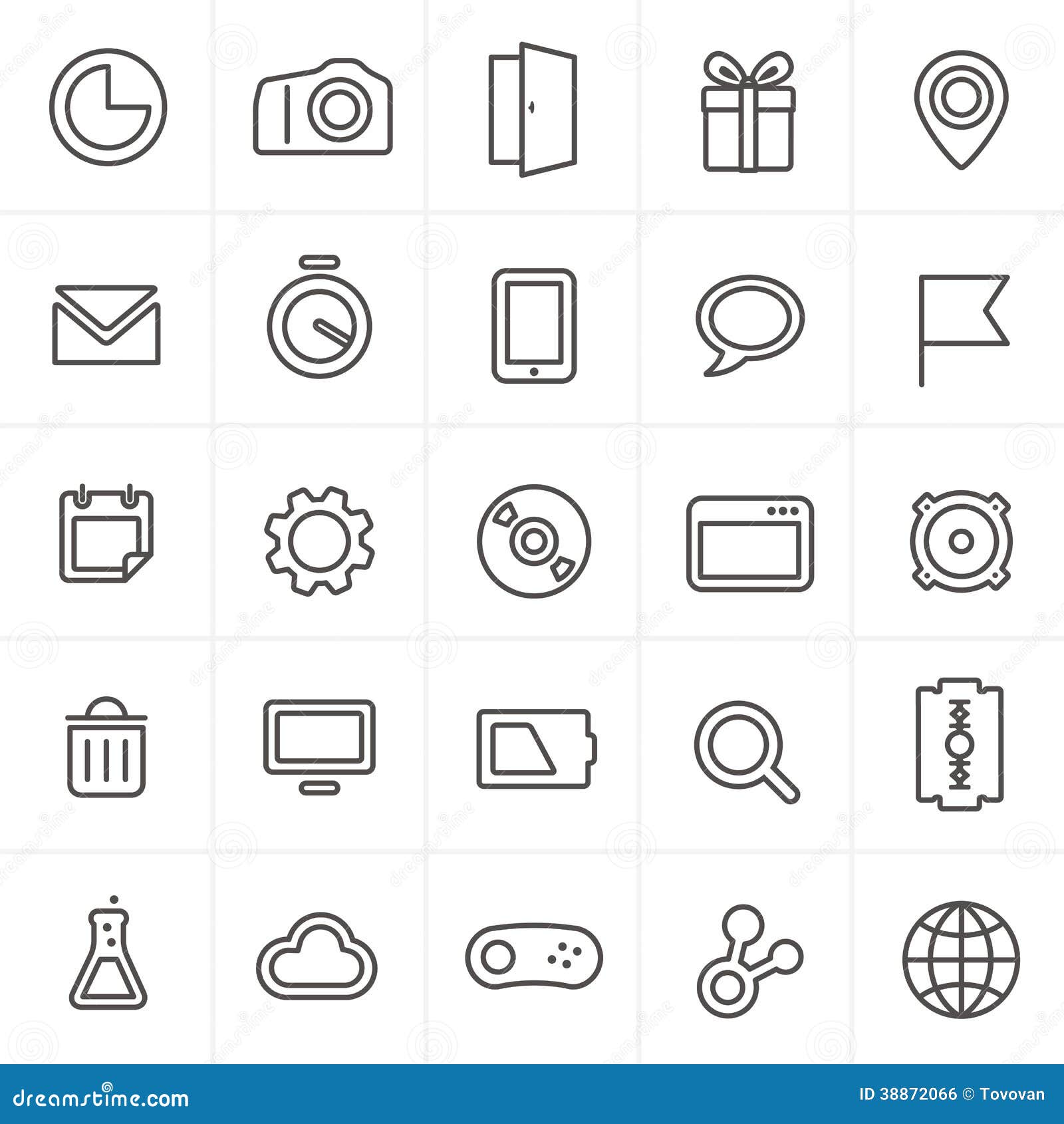 Modern Web Icons Collection Stock Illustration - Illustration of door ...