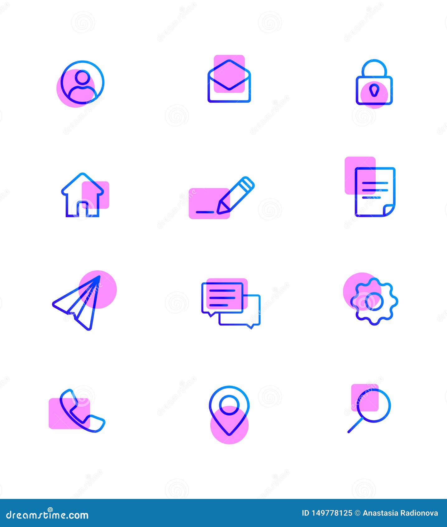 Modern Web Icons Pack. Base Set Icons for Site. Stock Vector ...