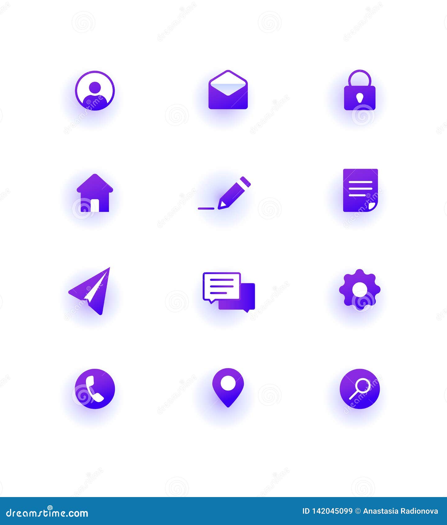 Modern Web Icons Pack. Base Set Icons for Site Stock Vector ...