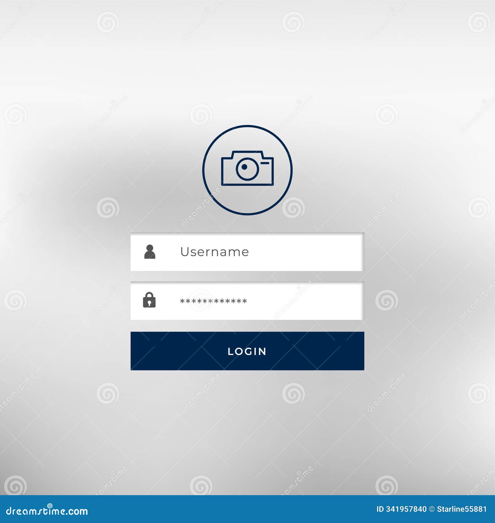 Modern Web Login Form Template for Social Profile Access Stock ...