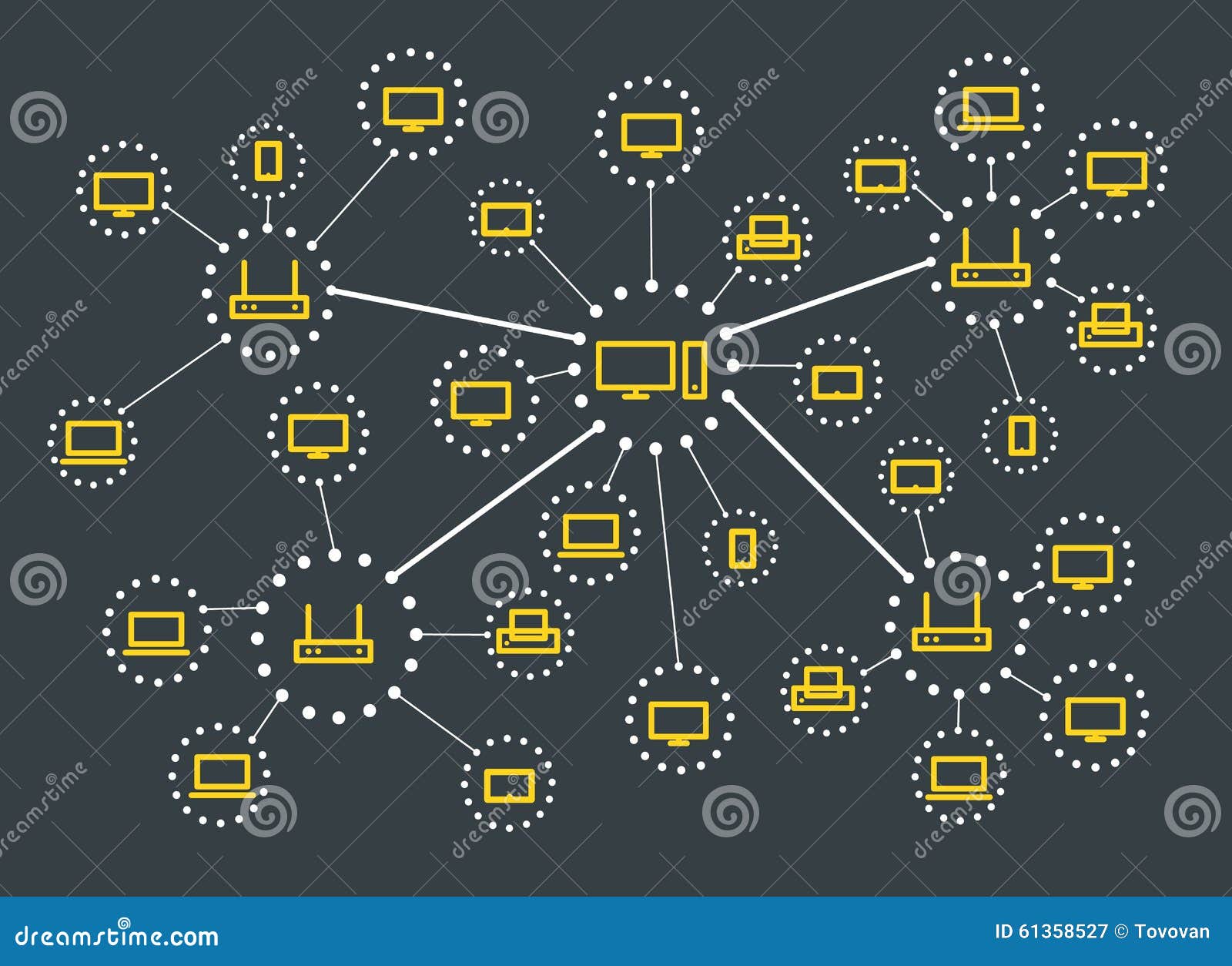 Modern Web Media Network Scheme Stock Vector - Illustration of location ...