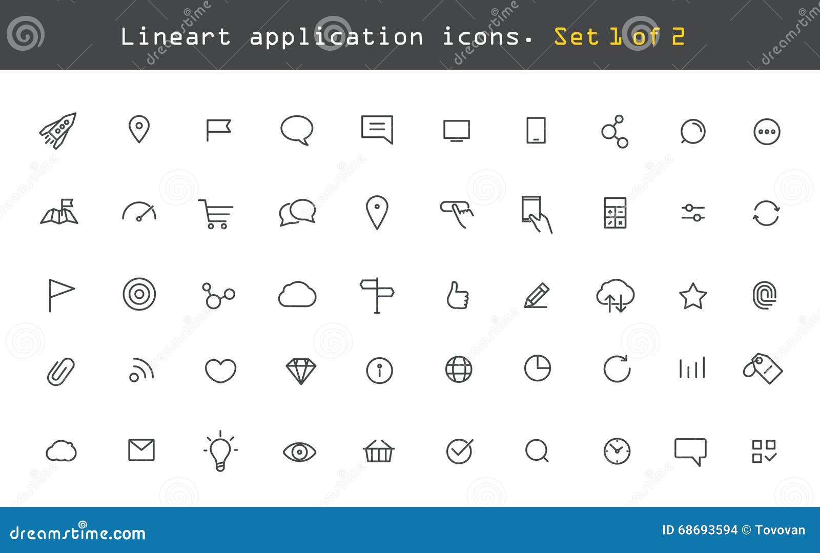 Modern Web and Mobile Application Pictograms Stock Vector ...