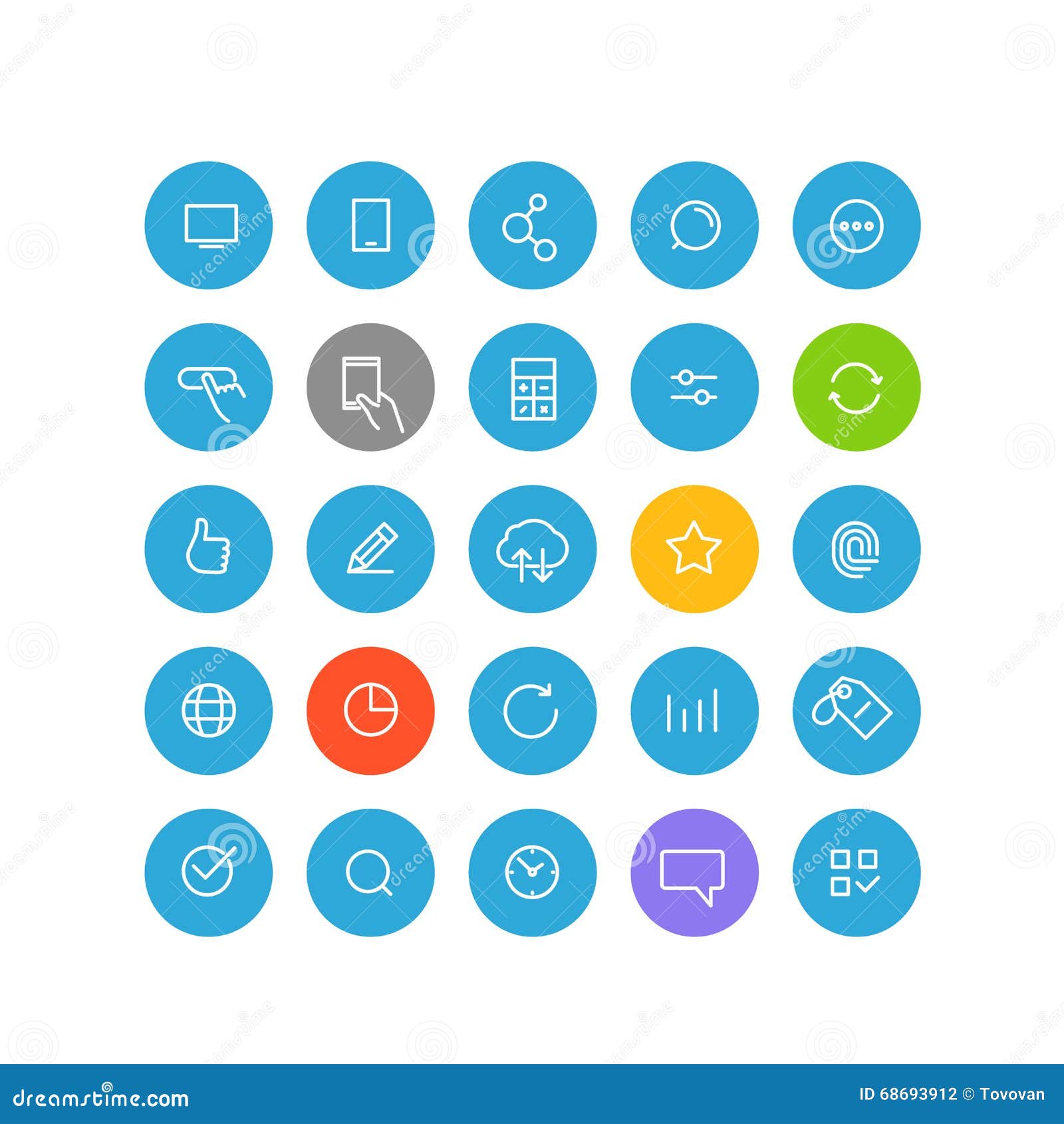 Modern Web and Mobile Application Pictograms Stock Vector ...