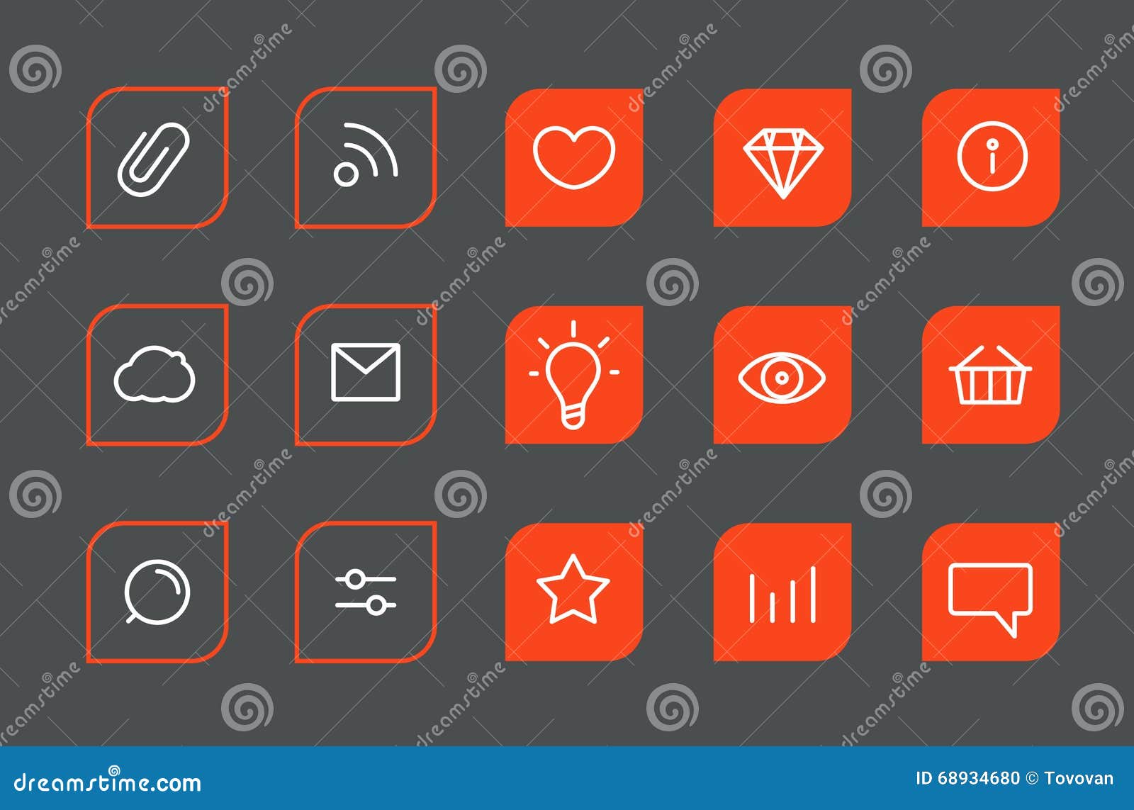 Modern Web and Mobile Application Pictograms Collection. Lineart ...