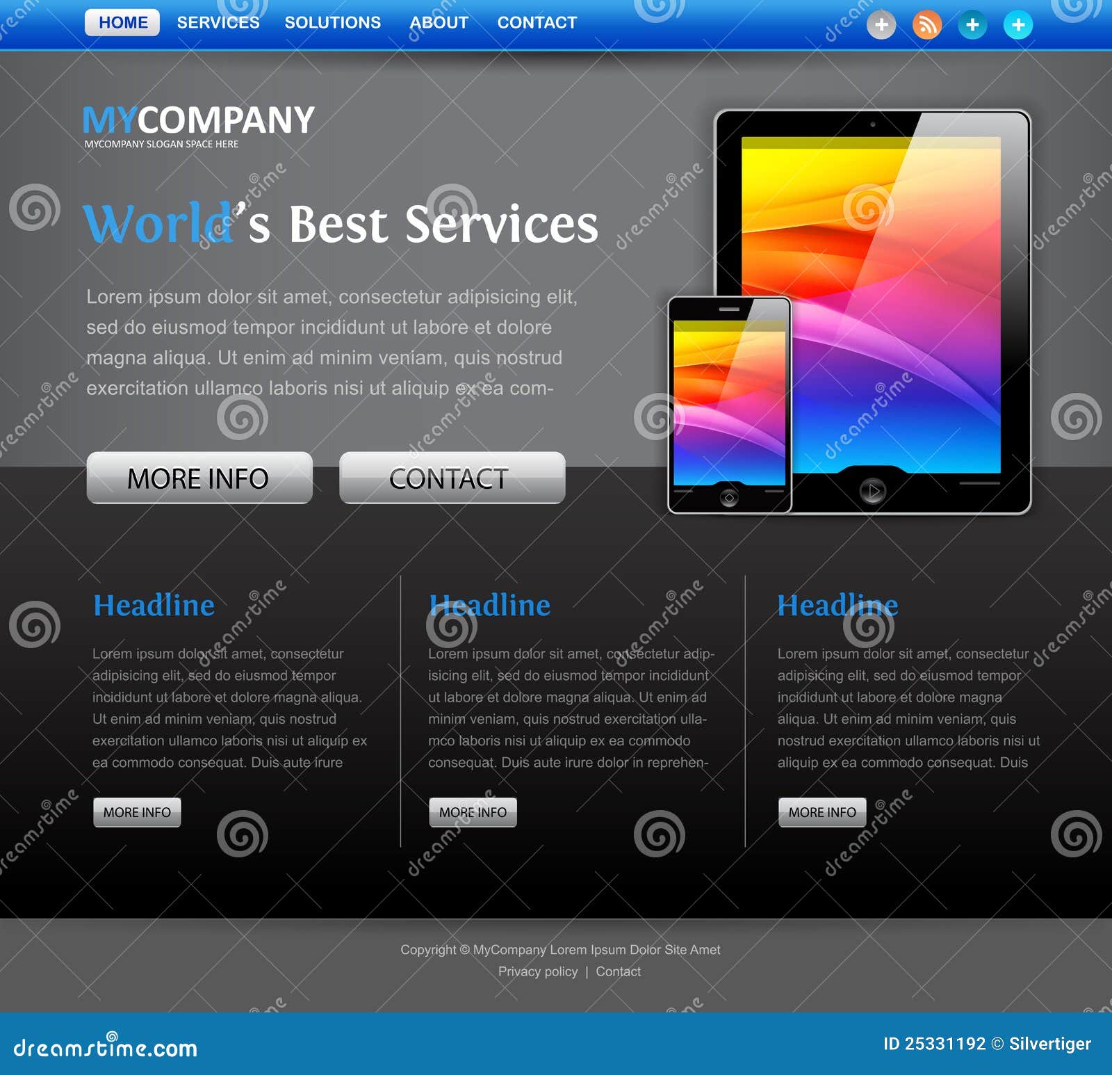 Modern Web Site Design Template Stock Vector - Illustration of home ...