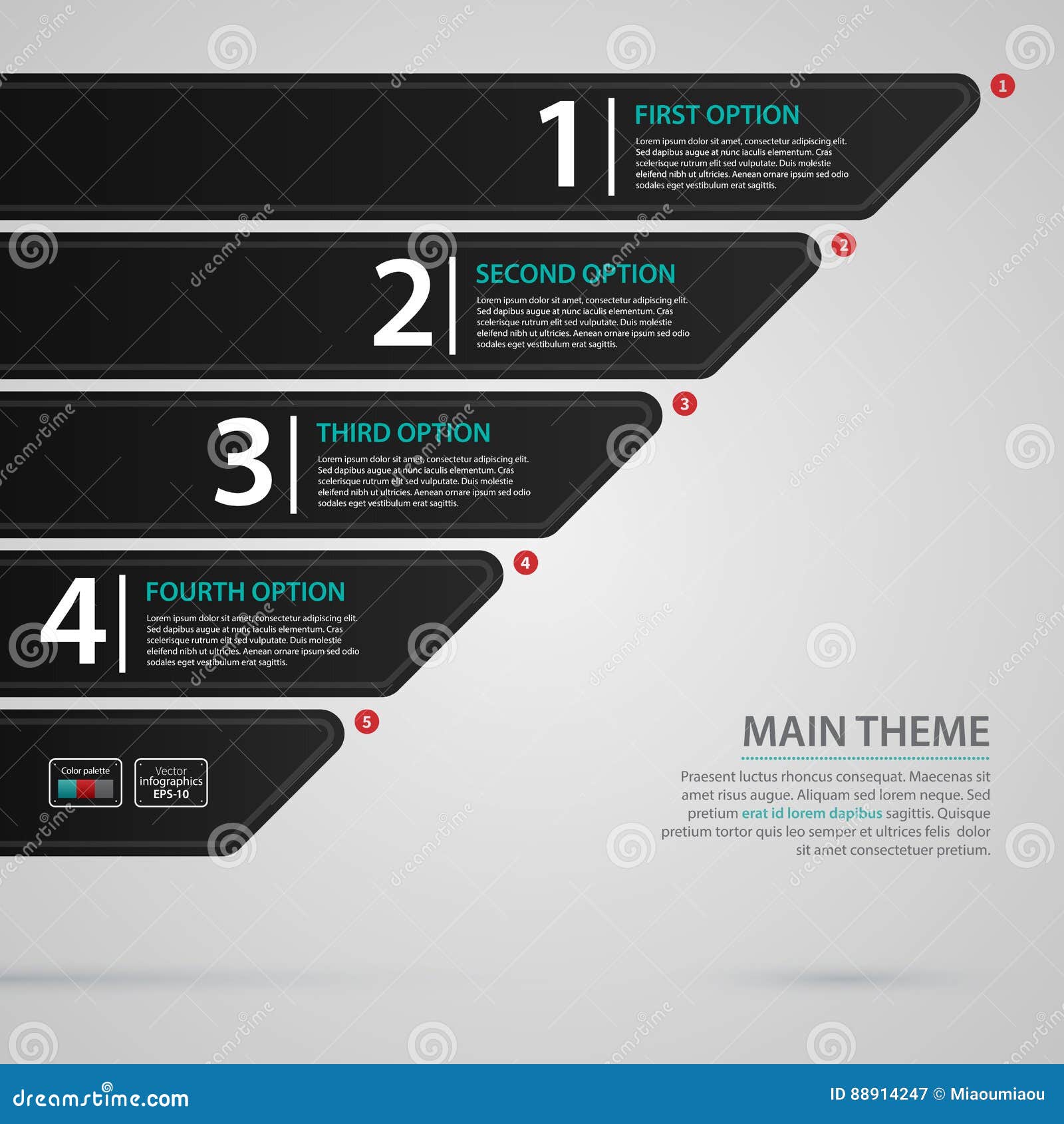 Modern Web Template with Numbered Chart Stock Vector - Illustration of ...