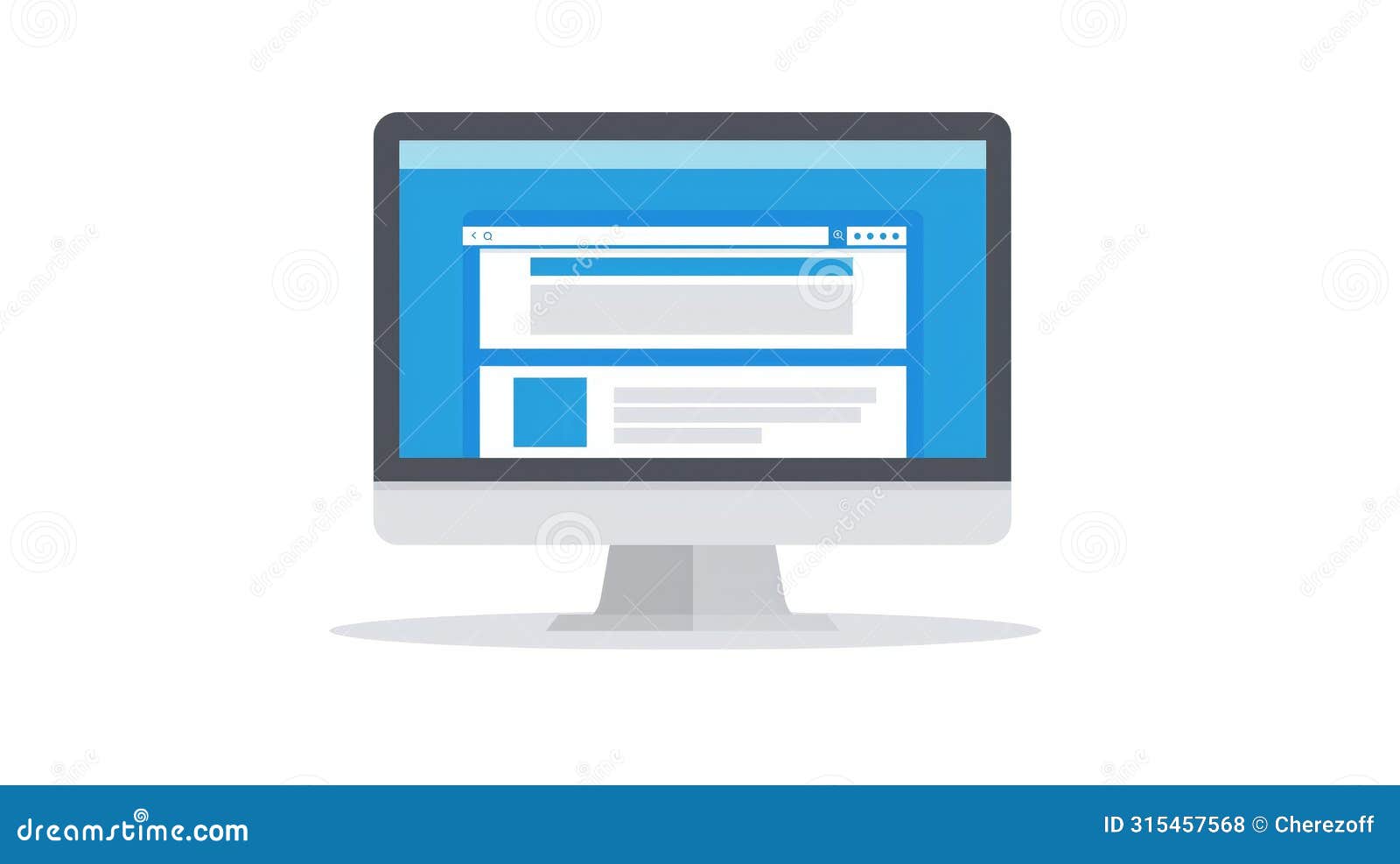 Modern Webpage Interface on Computer Screen Stock Illustration ...