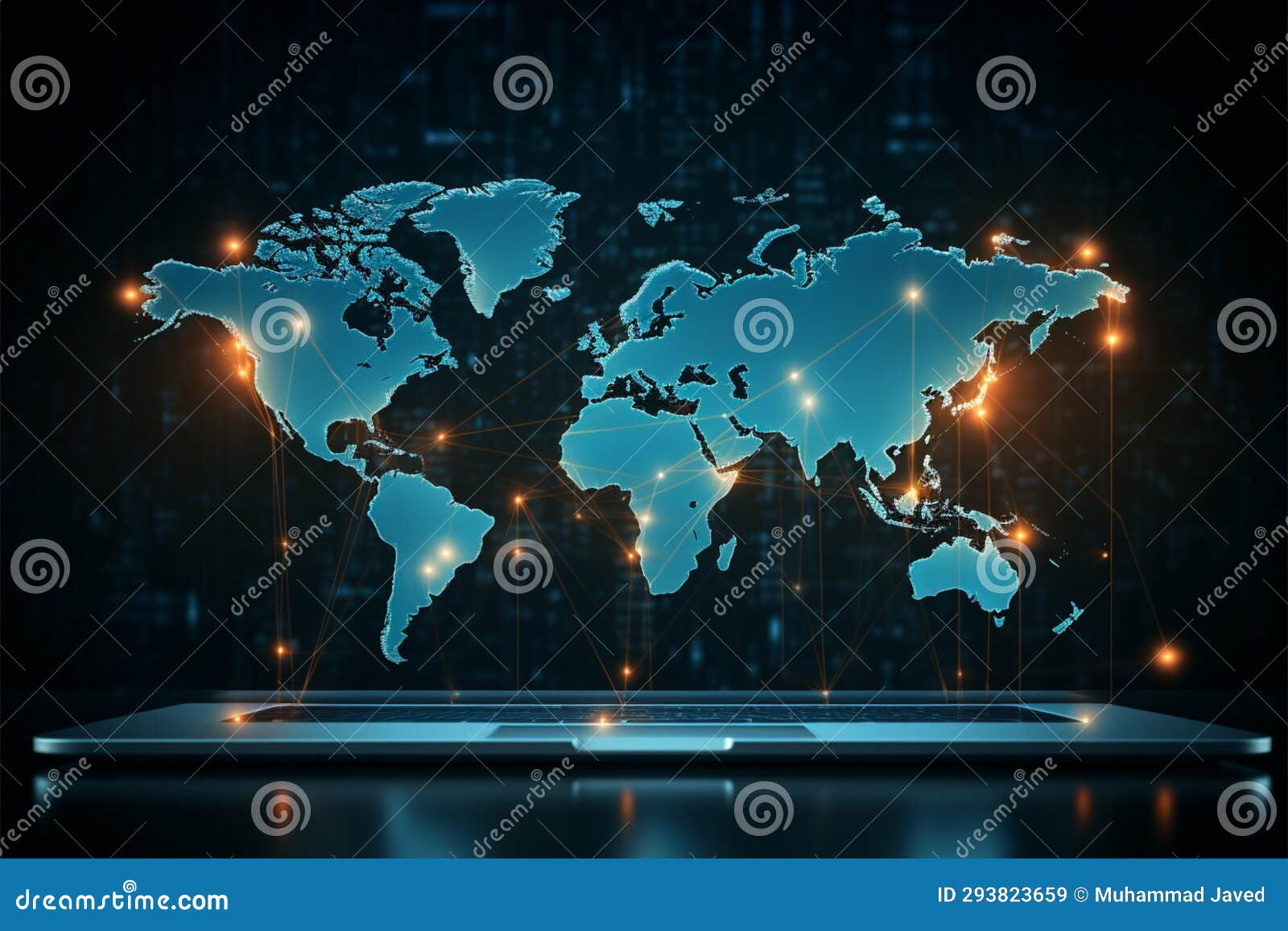 Modern Website Design with a World Map, Symbolizing Global Connectivity ...