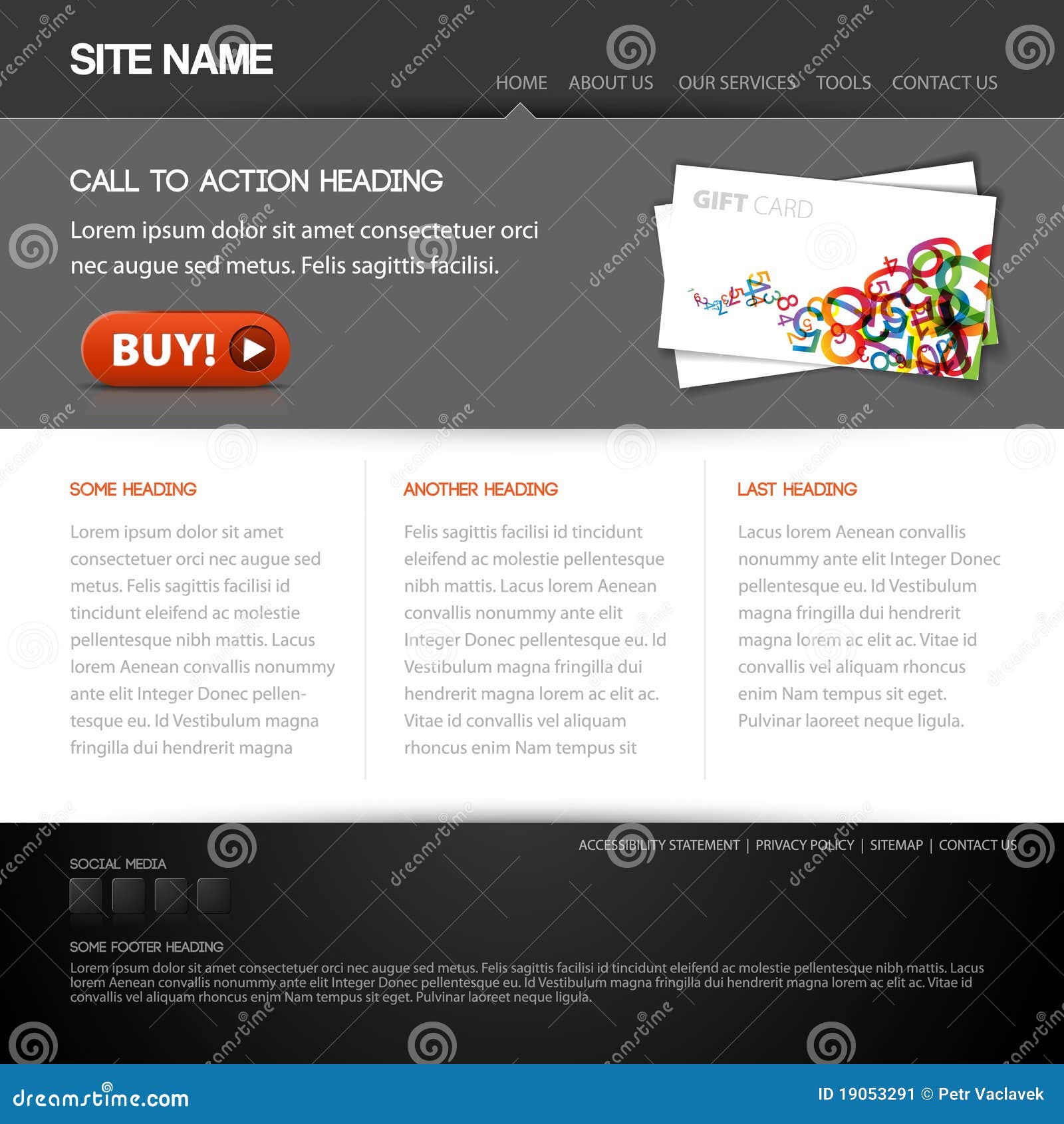Modern website template stock illustration. Illustration of media ...