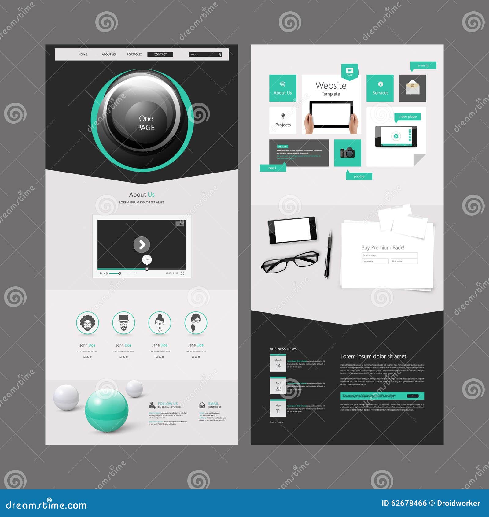 Modern Website Template Design Stock Illustration - Illustration of ...