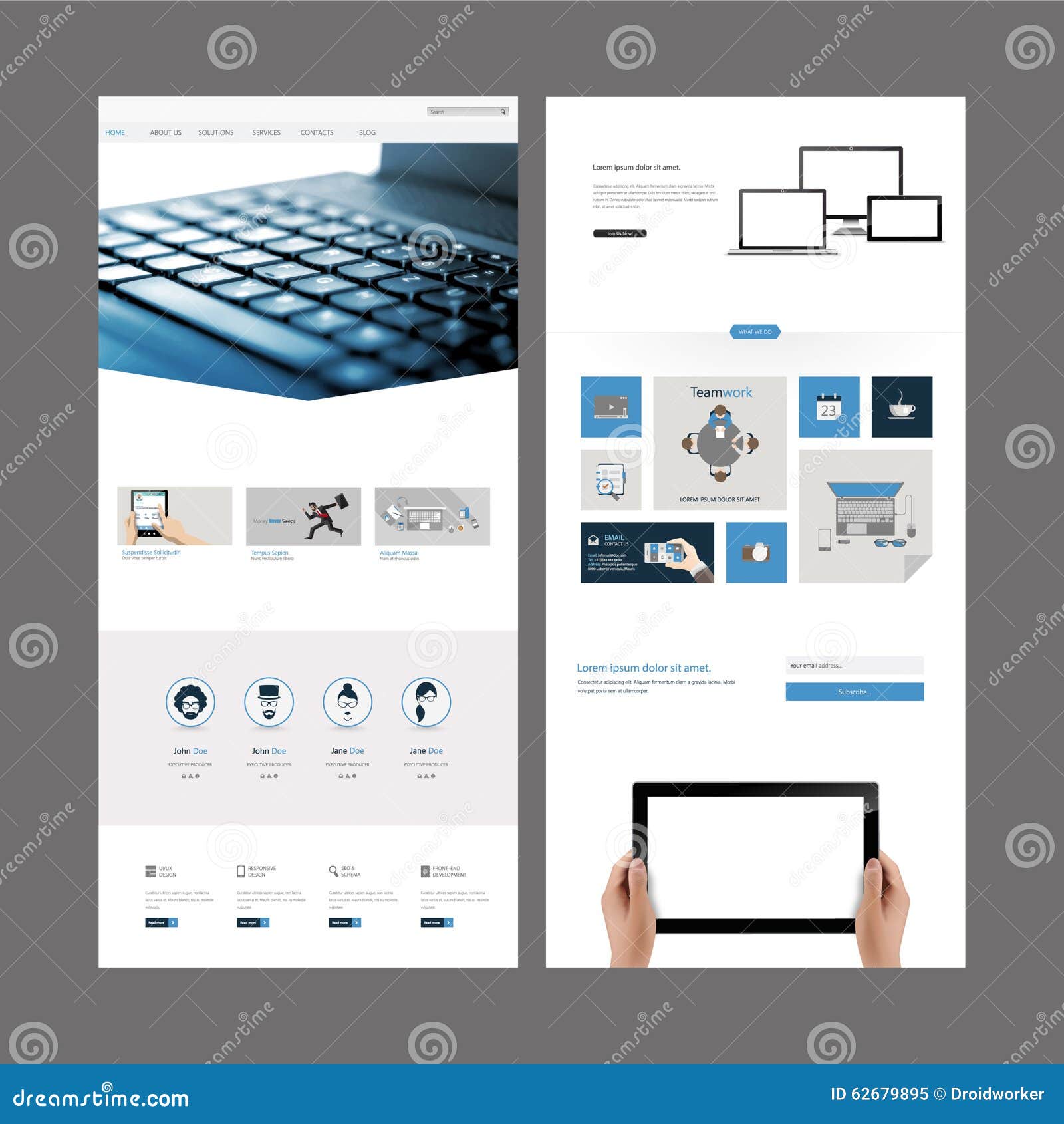 Modern Website Template Design Stock Illustration - Illustration of ...
