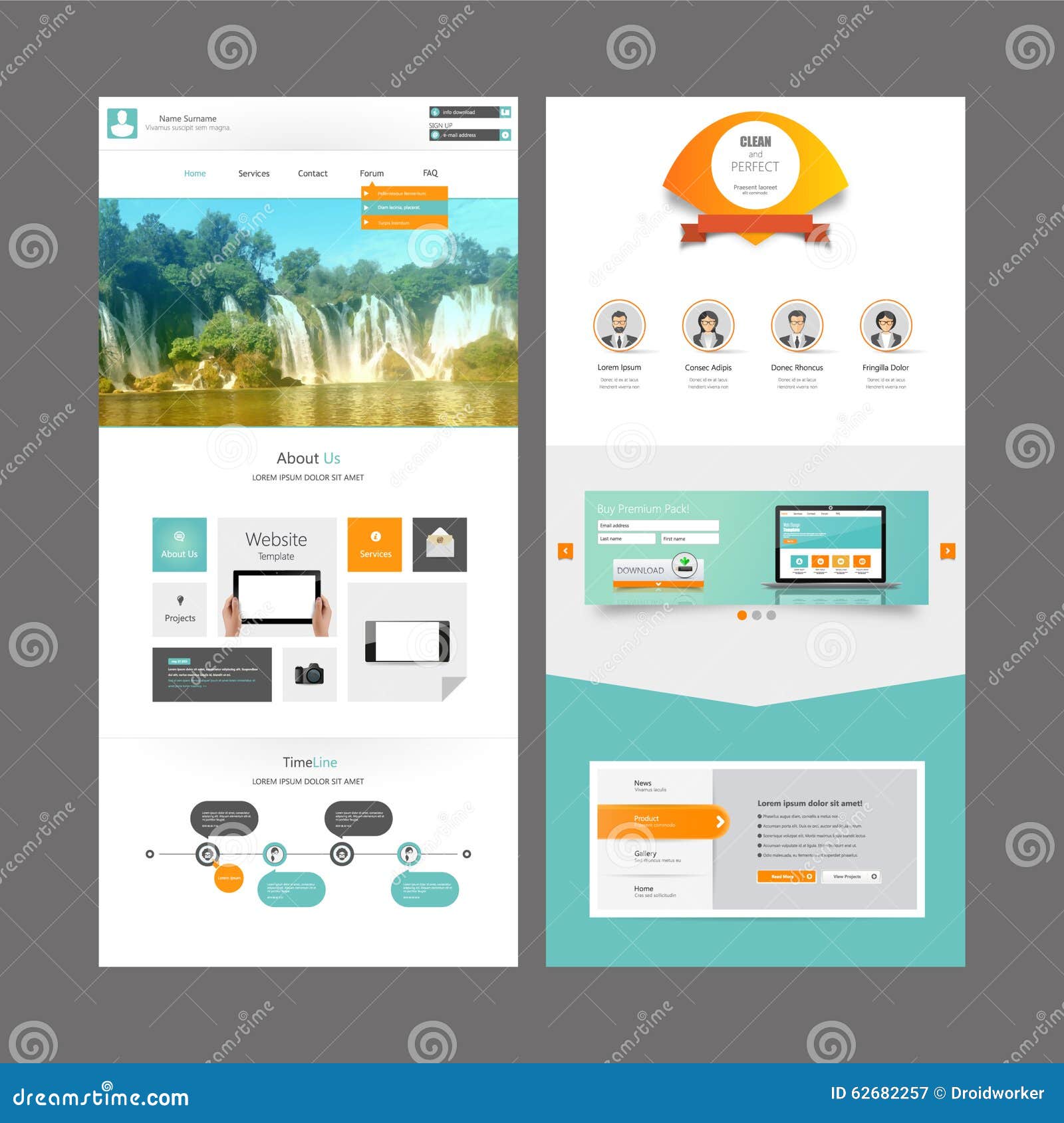 Modern Website Template Design Stock Illustration - Illustration of ...