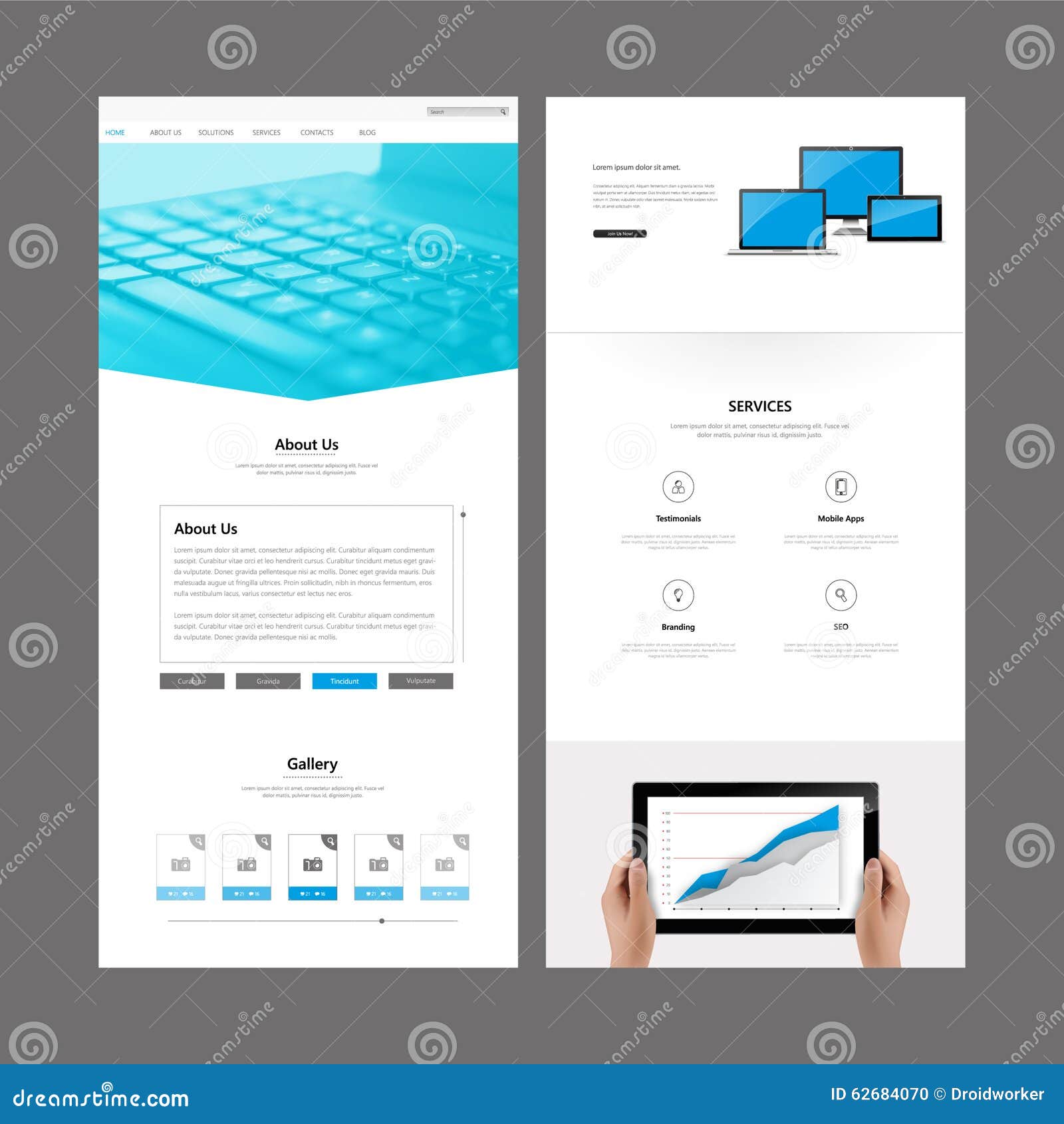 Modern Website Template Design Stock Illustration - Illustration of ...