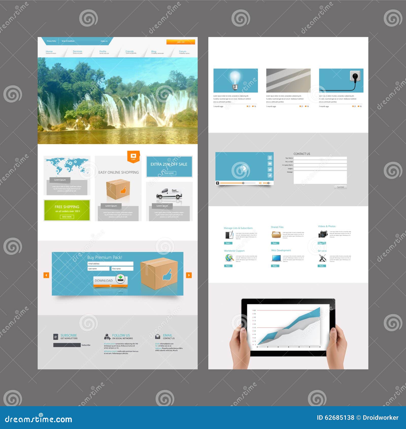 Modern Website Template Design Stock Illustration - Illustration of ...