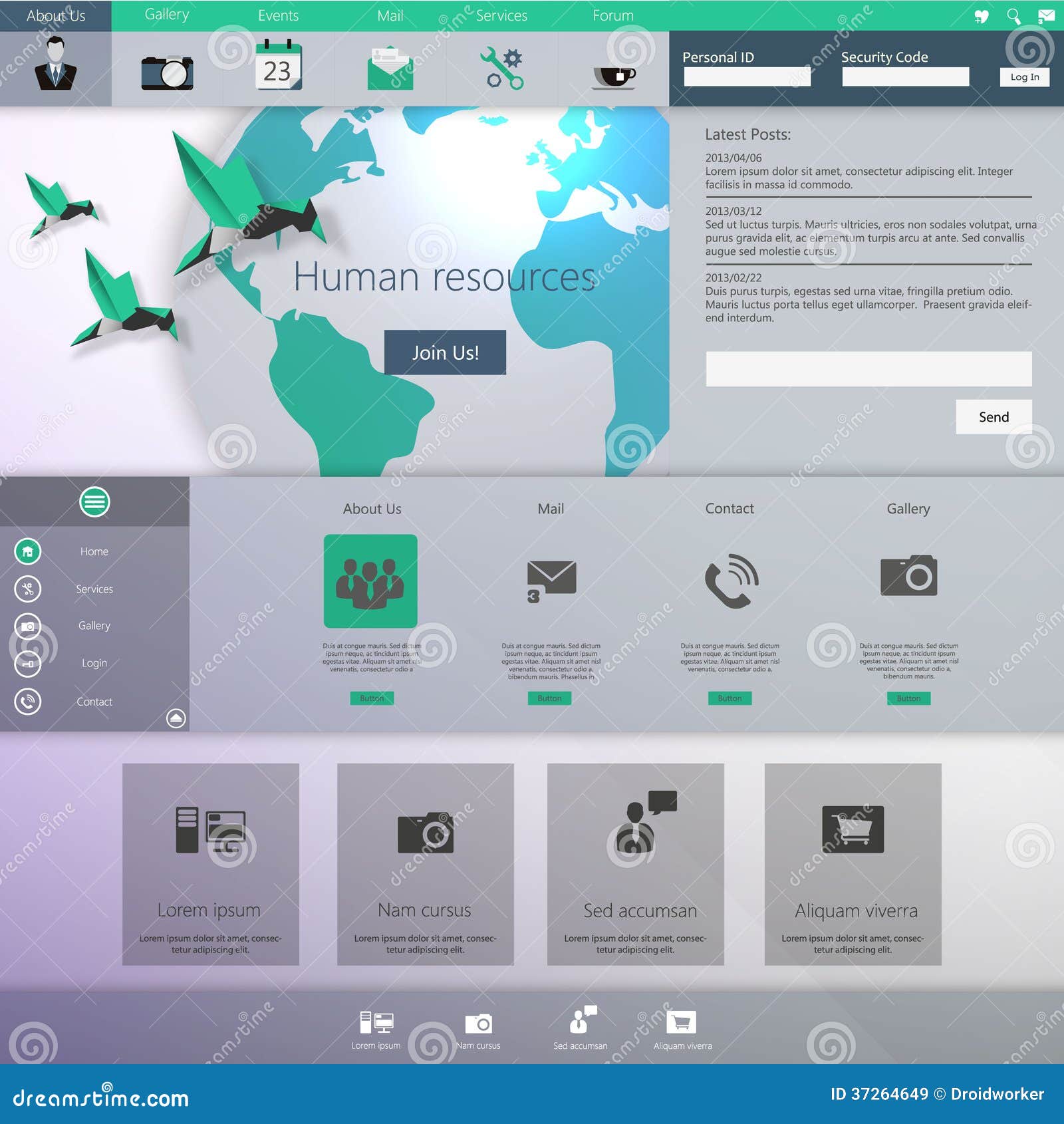 Modern Website Template stock vector. Illustration of button - 37264649