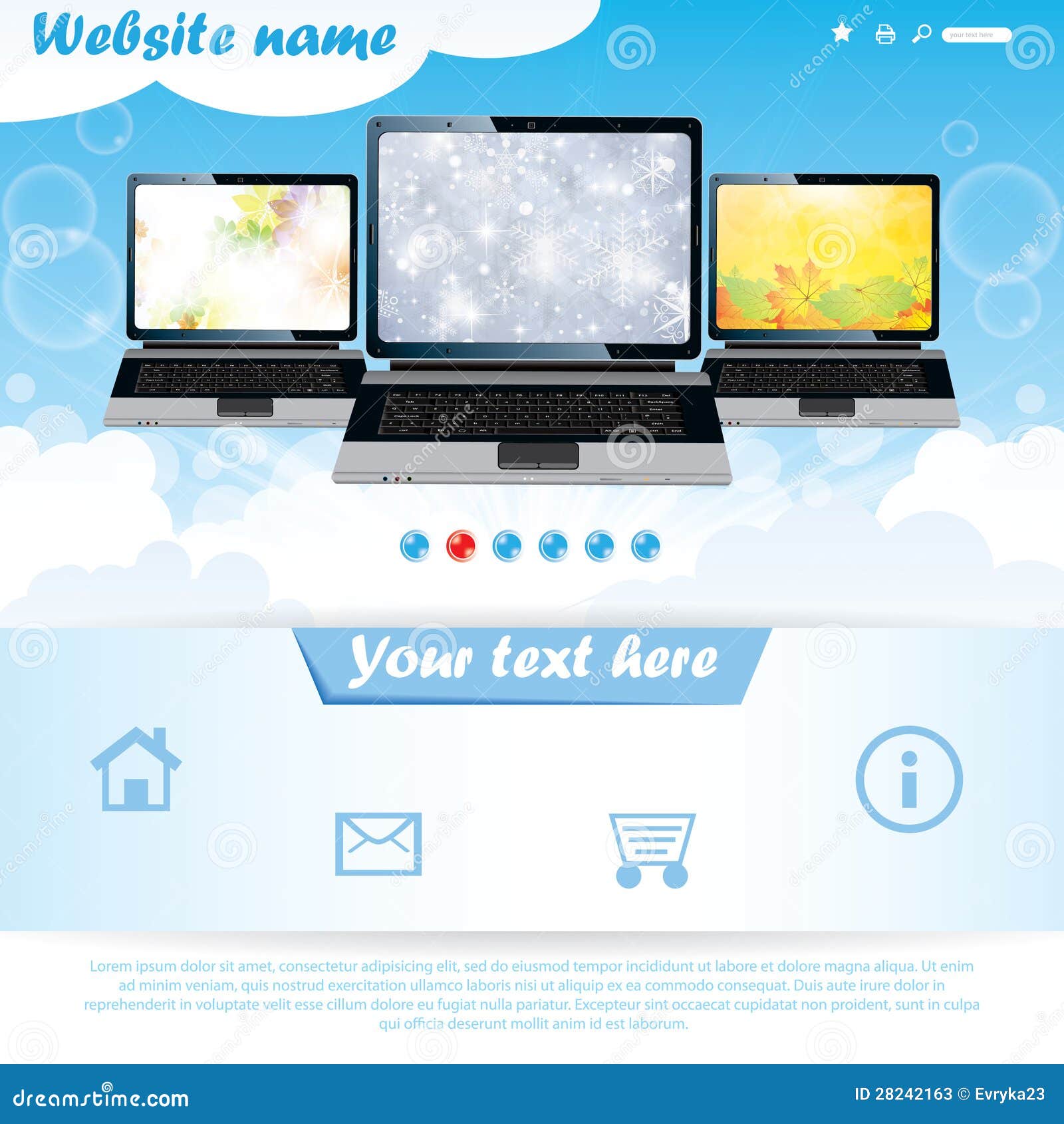 Modern Website Template for Laptop Company Stock Vector - Illustration ...