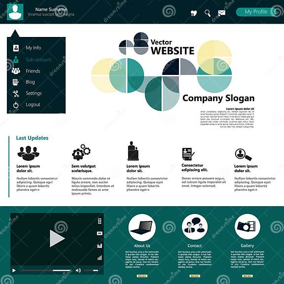 Modern Website Template, Trendy Clear Design Stock Illustration ...