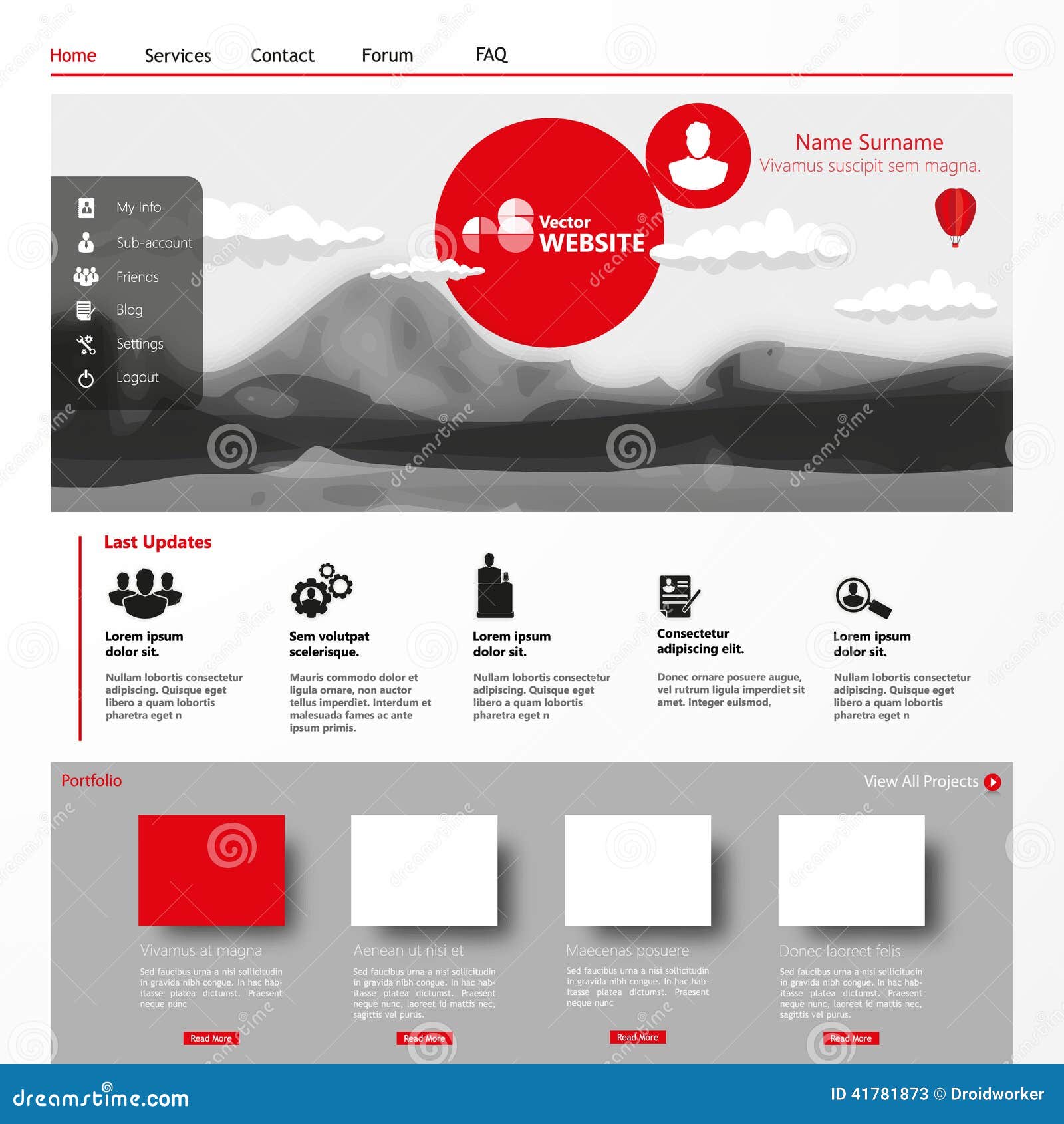 Modern Website Template stock illustration. Illustration of elements ...