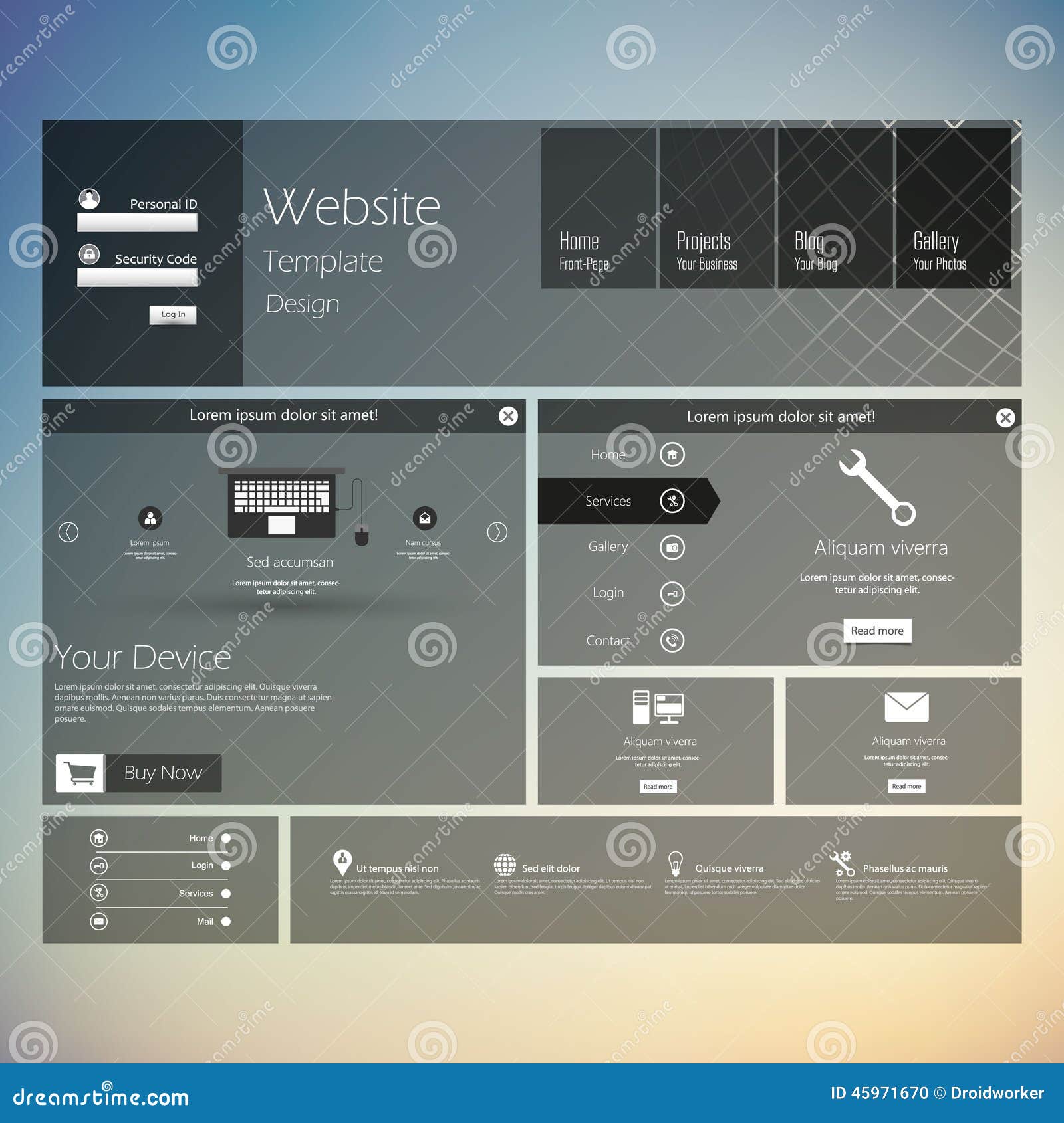 Modern Website Template stock vector. Illustration of homepage - 45971670