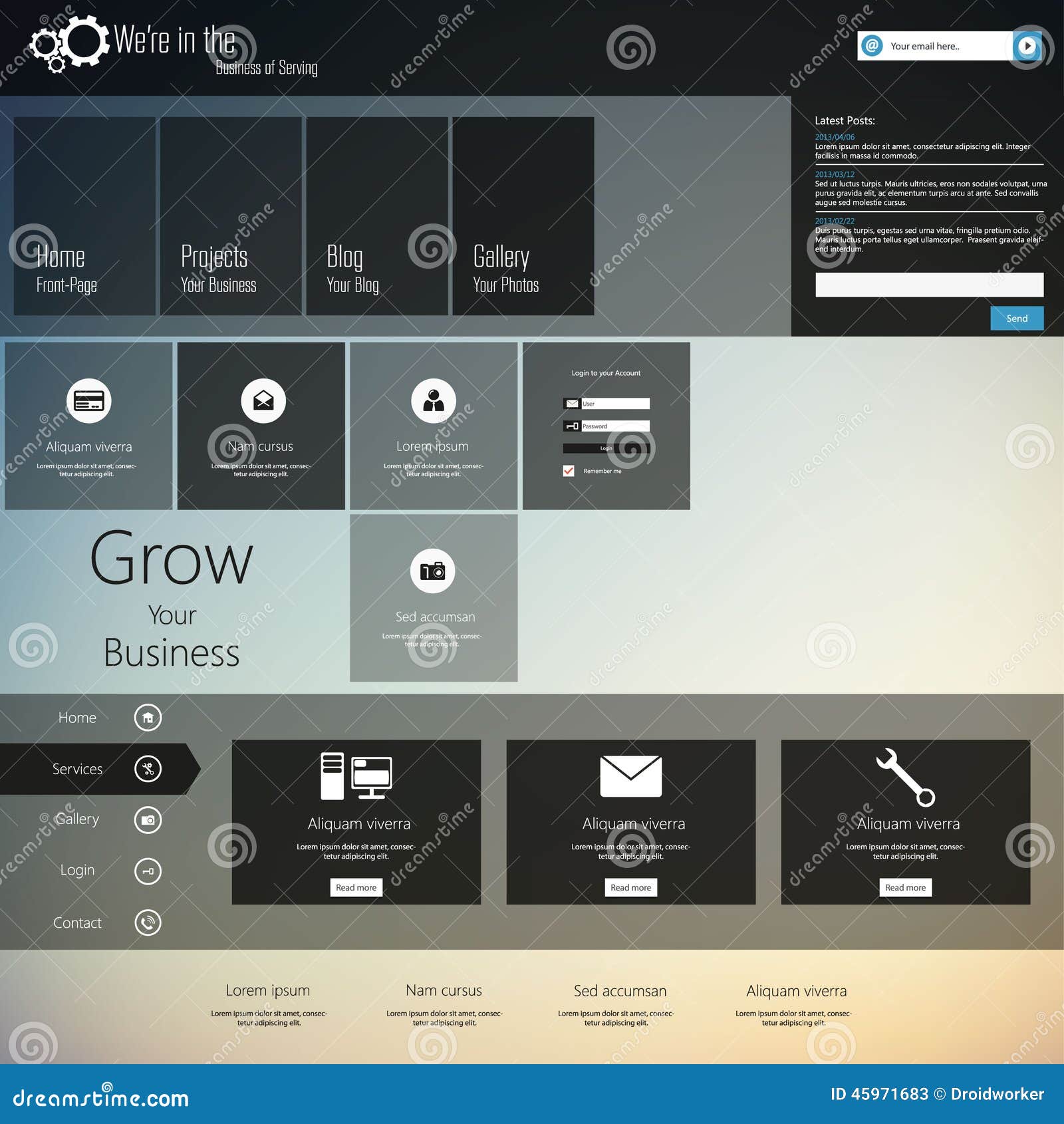 Modern Website Template stock vector. Illustration of layout - 45971683