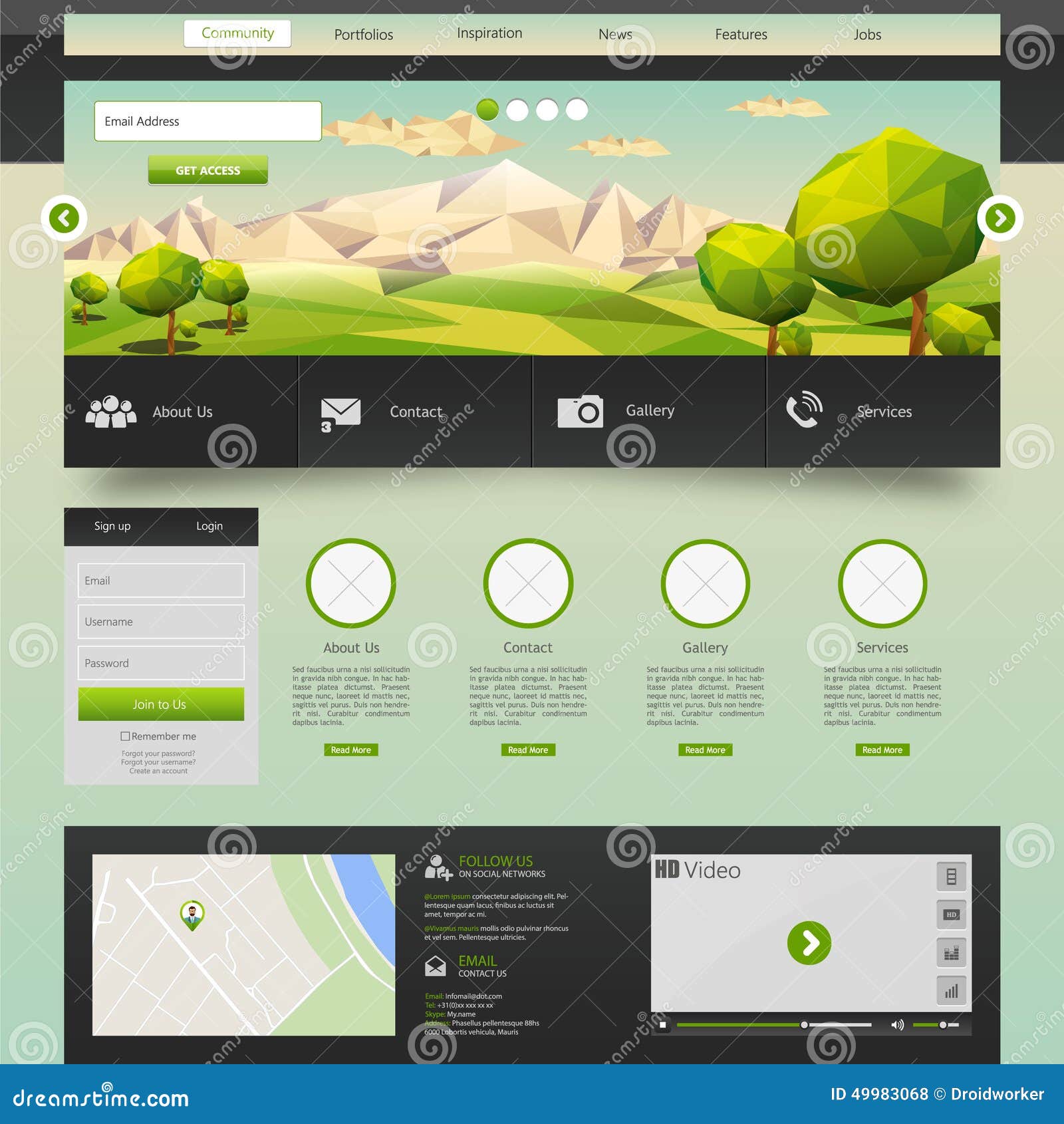 Modern Website Template stock vector. Illustration of layout - 49983068