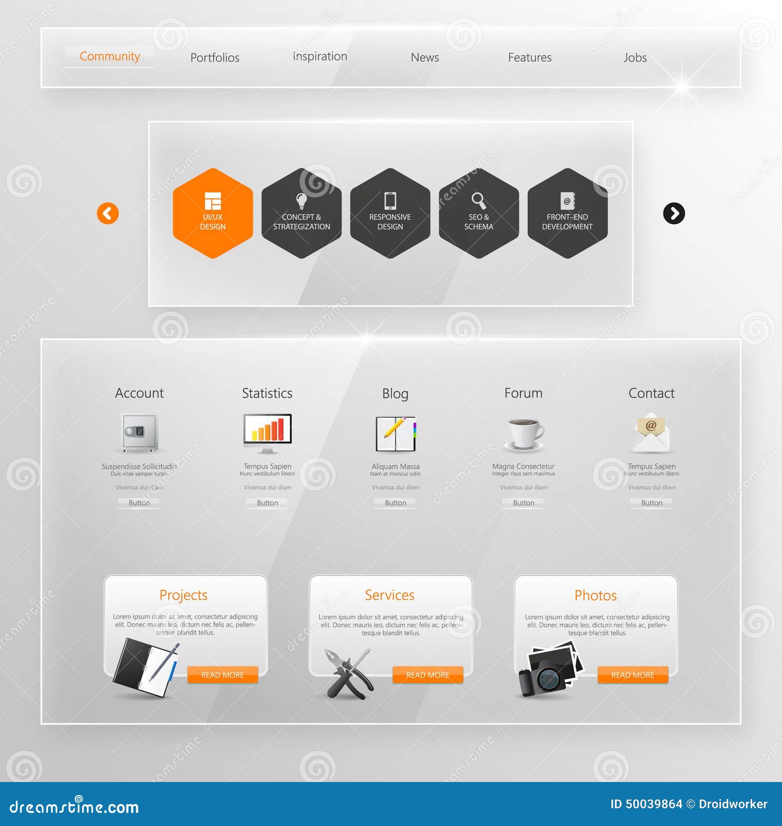 Modern Website Template stock vector. Illustration of multiply - 50039864