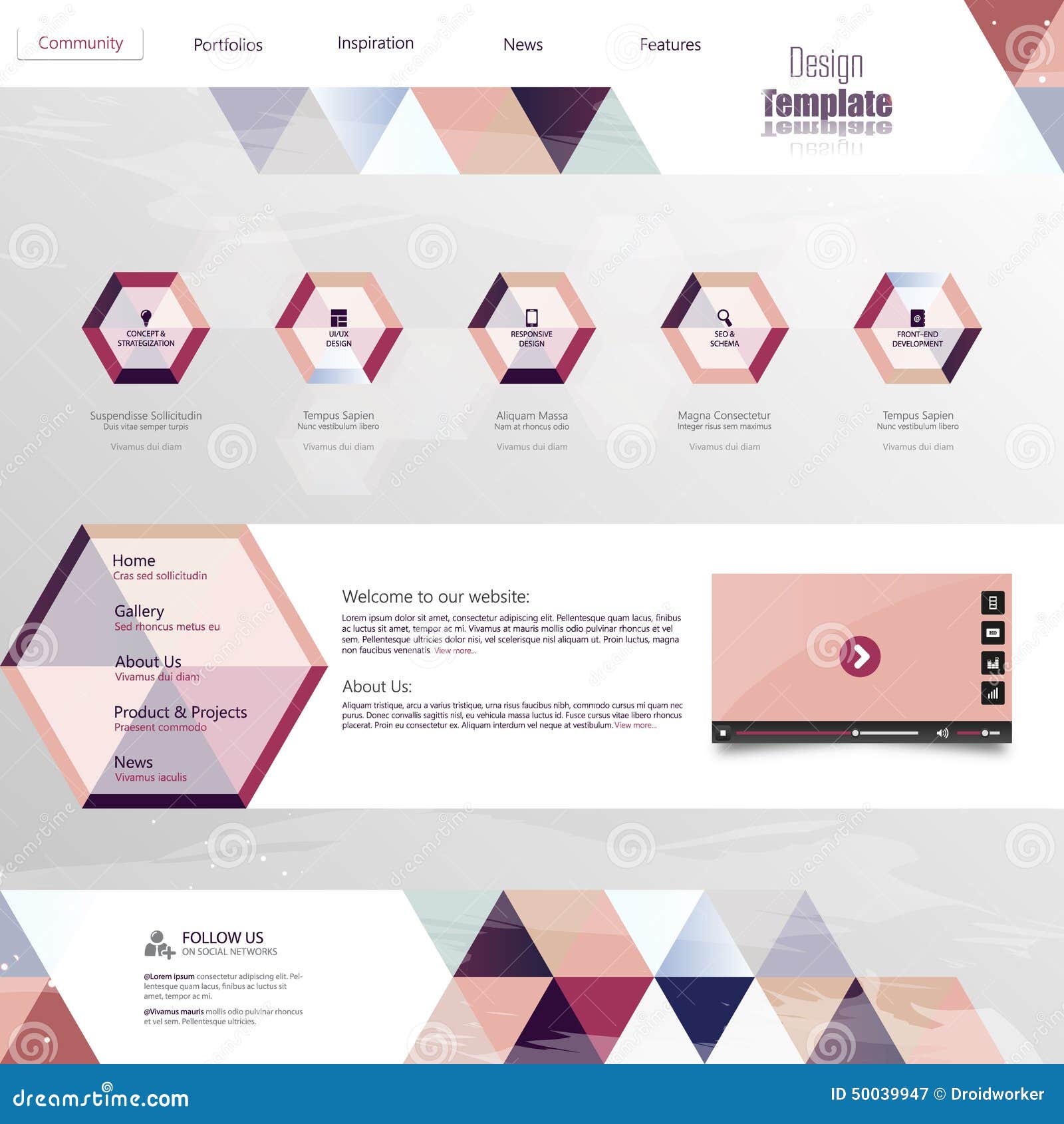 Modern Website Template stock vector. Illustration of company - 50039947