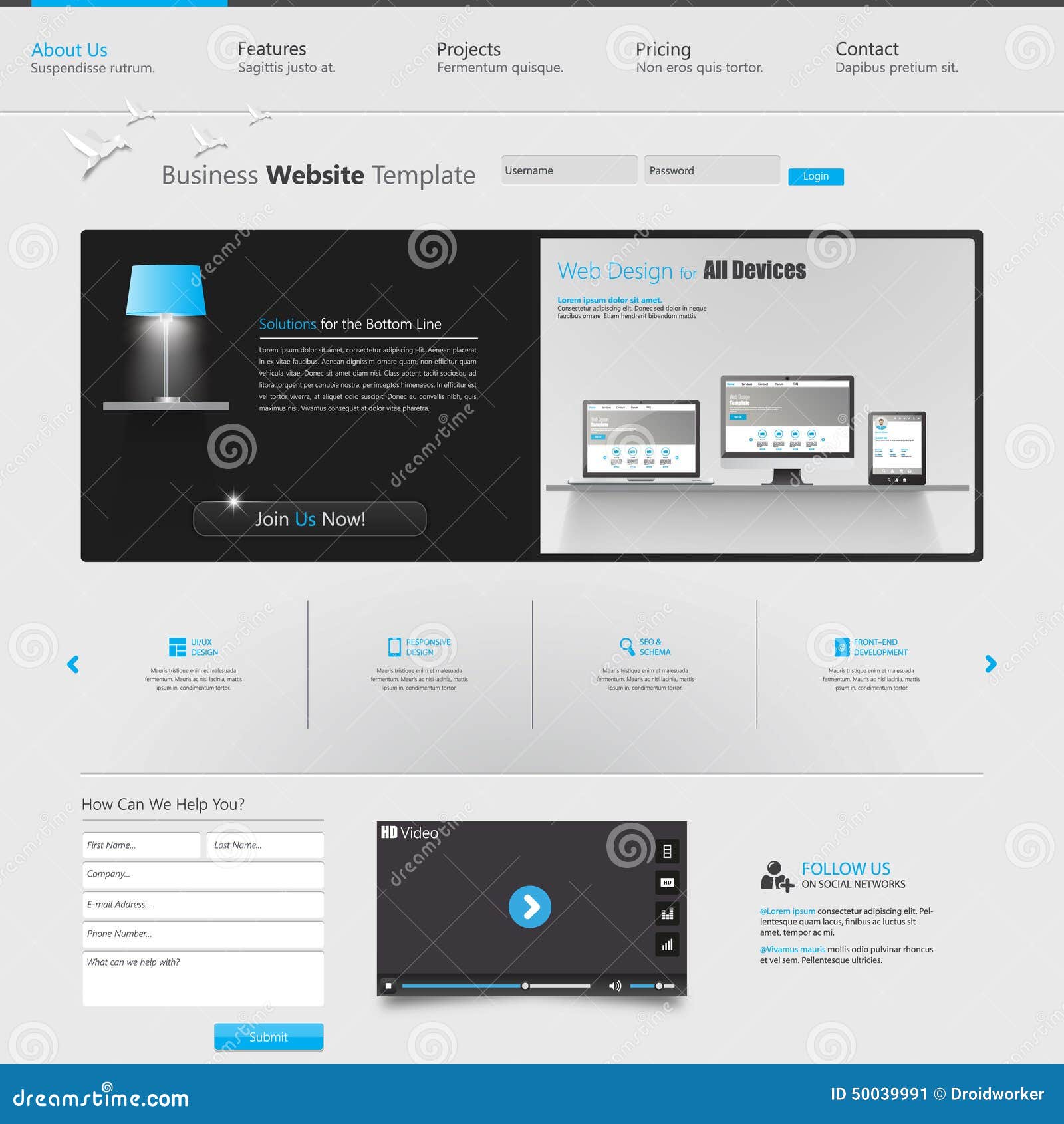 Modern Website Template stock vector. Illustration of eps10 - 50039991