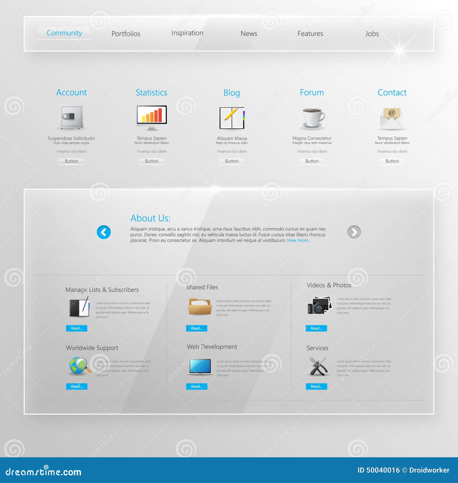 Modern Website Template stock vector. Illustration of editable - 50040016