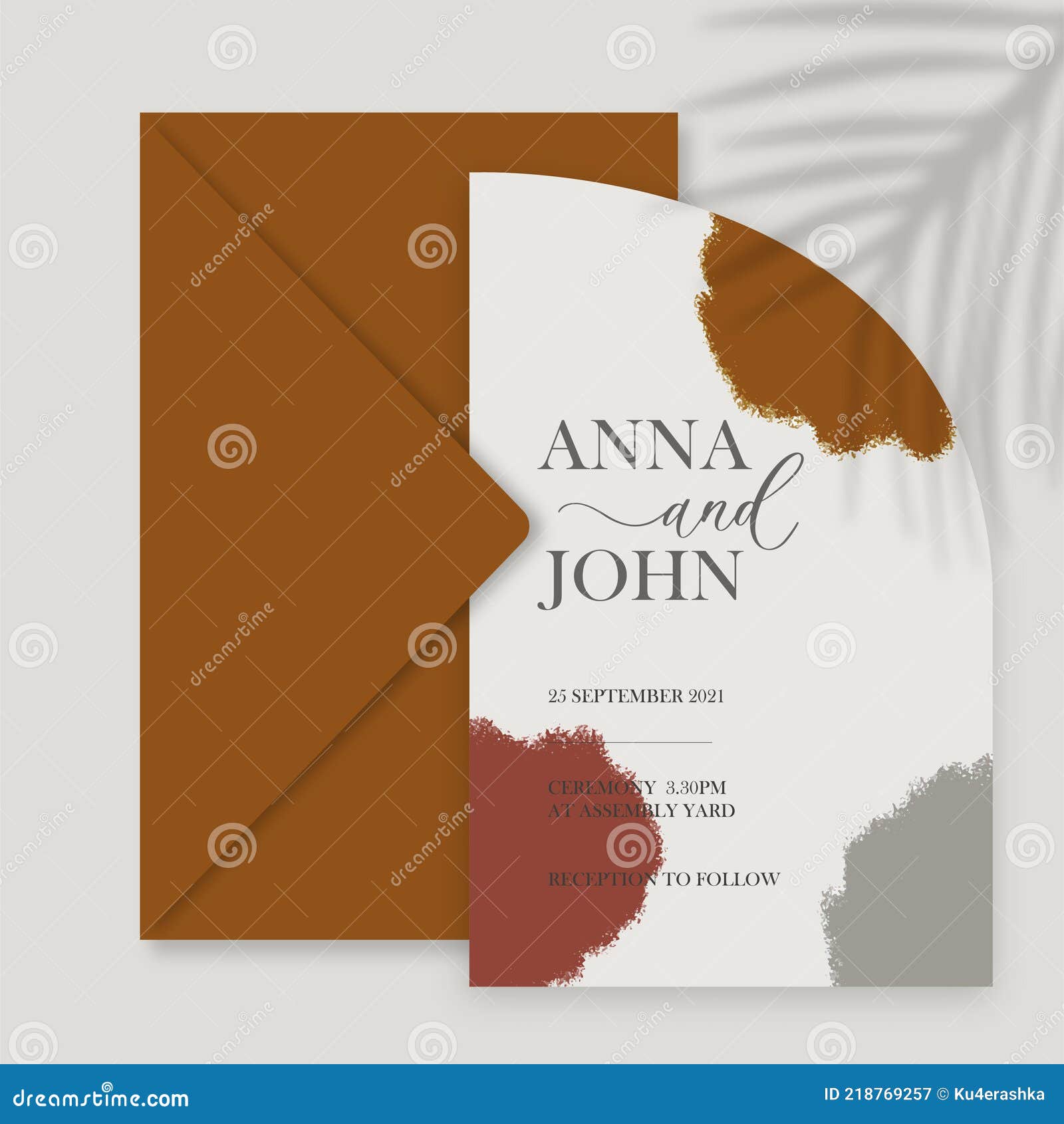 Modern Wedding Invitation, Burnt Orange Wedding Invitation Template ...