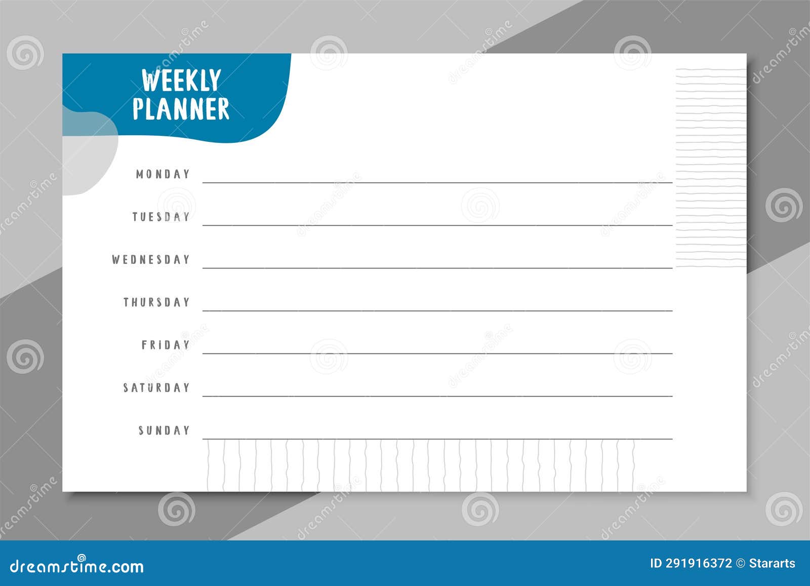 Modern Weekly Reminder Planner Template for One Week Stock Vector ...