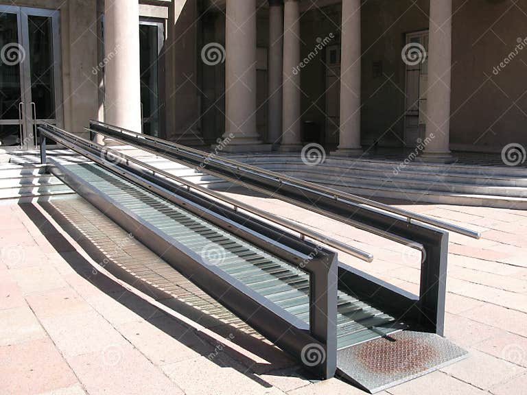 Modern wheelchair ramp stock photo. Image of door, enter - 4568234