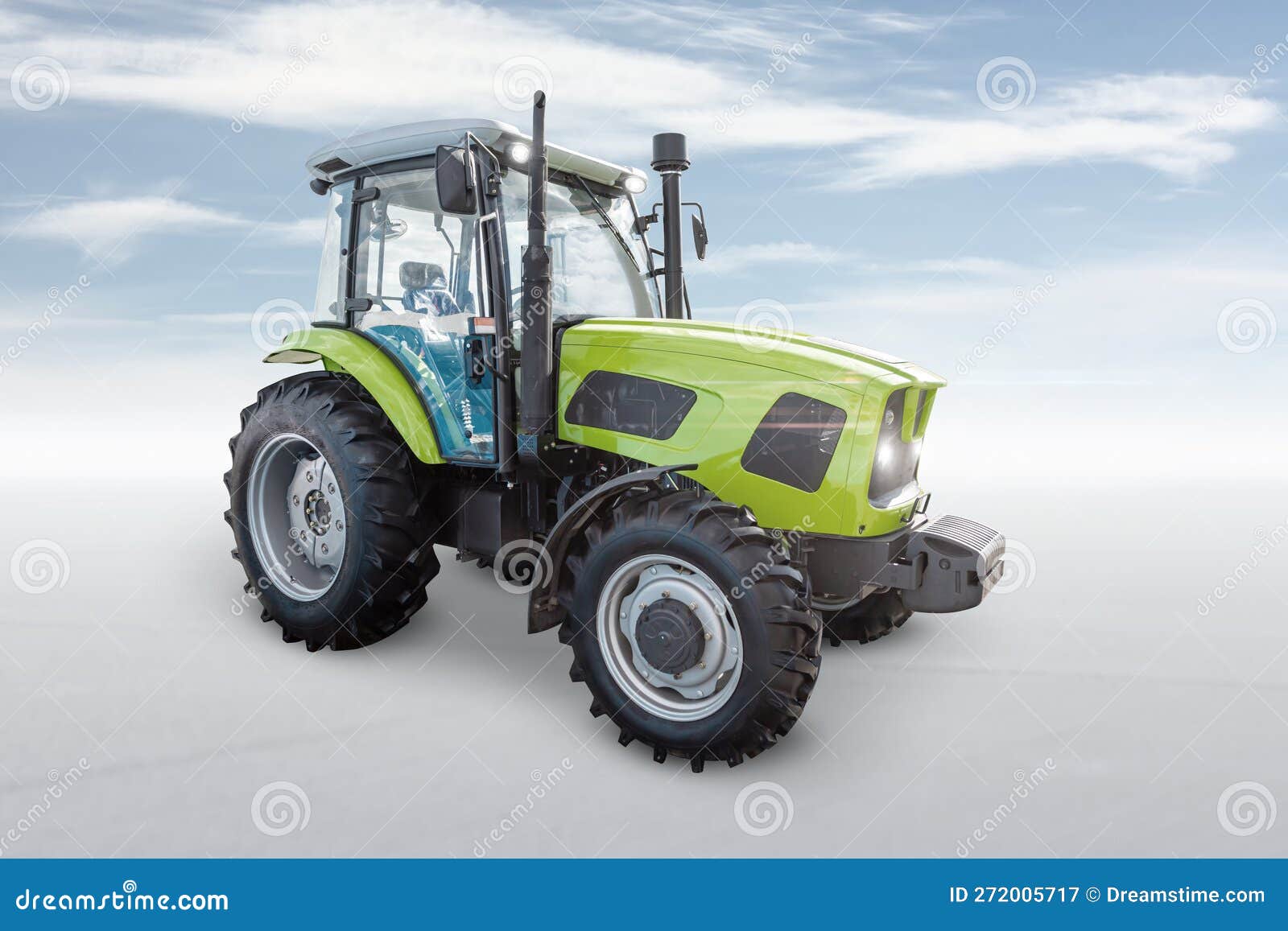 Modern Wheeled Tractor Isolated on Bright Background Stock Image ...