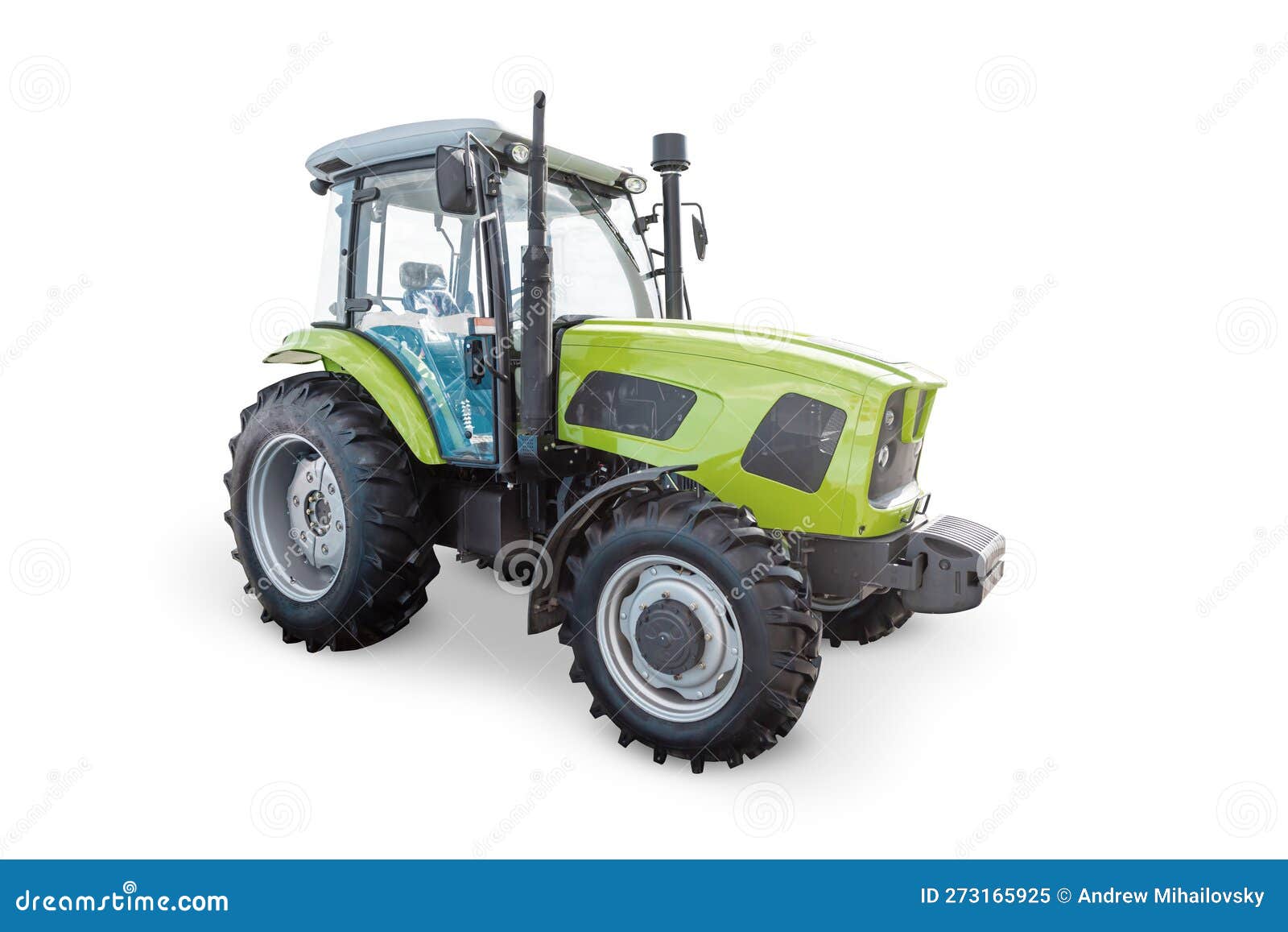 Modern Wheeled Tractor Isolated Stock Image - Image of heavy, duty ...