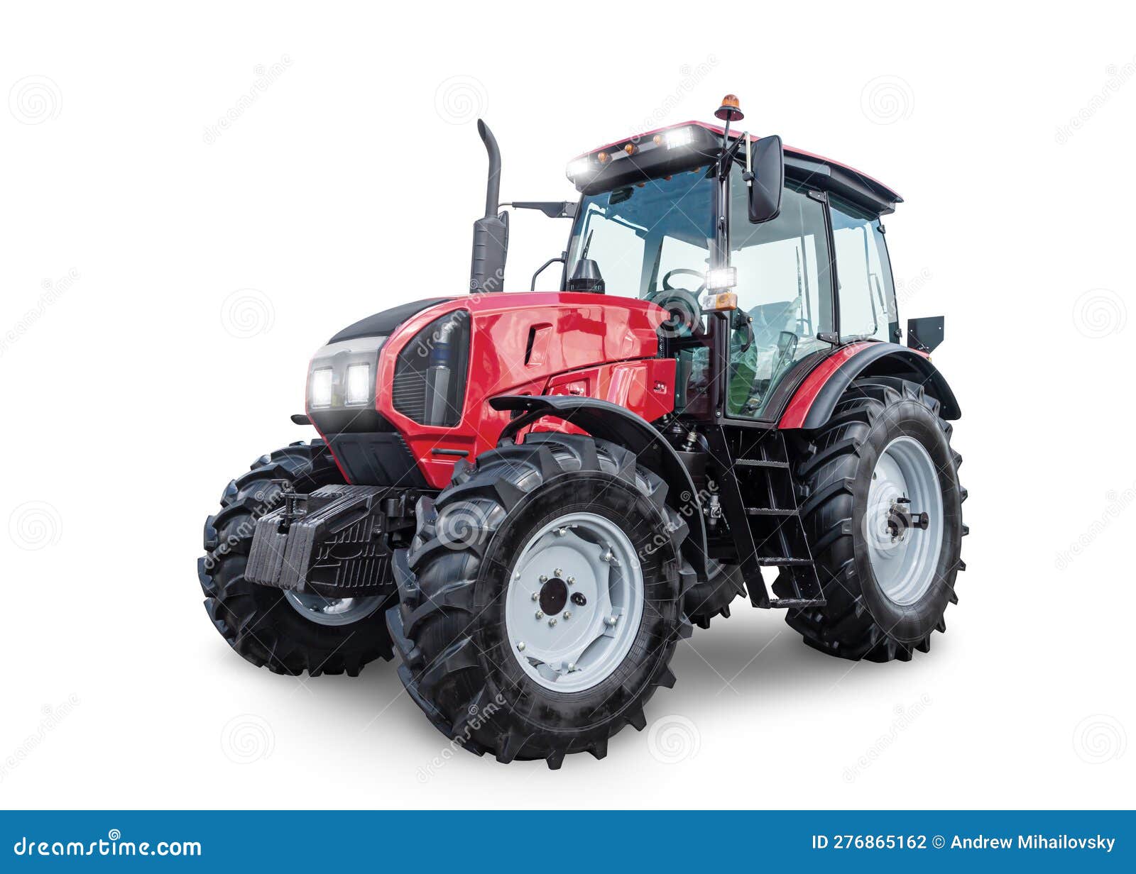 Modern Wheeled Agricultural Tractors With Harvesting Equipment Stock ...