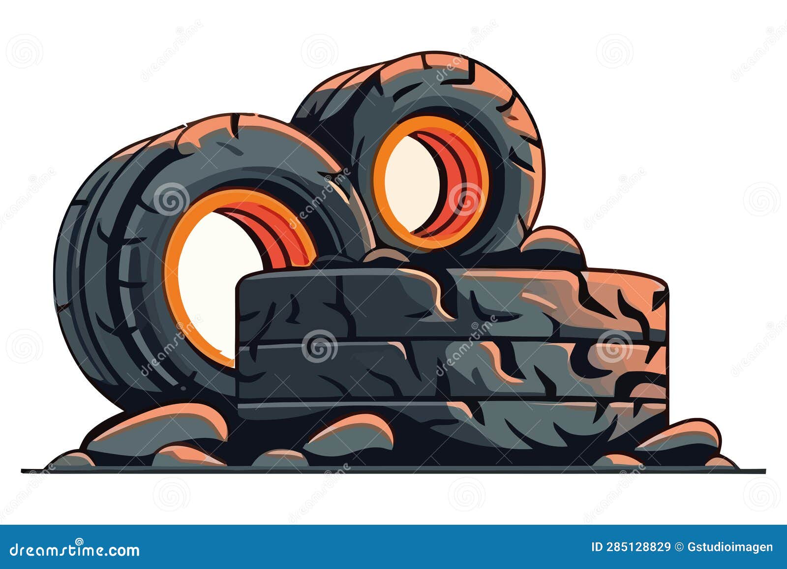 Modern wheels illustration stock vector. Illustration of land - 285128829