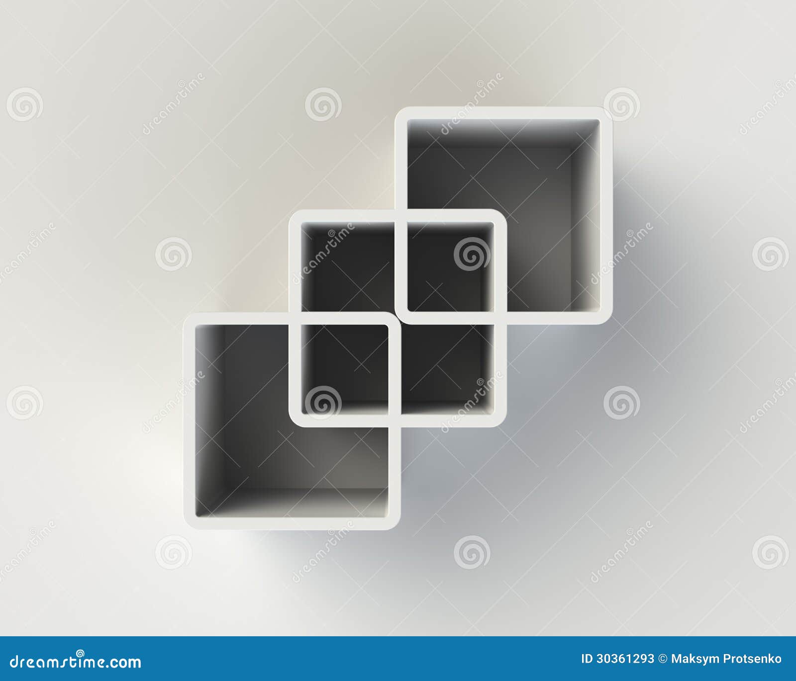 Modern White Abstract Book Shelf on the Wall Stock Illustration ...