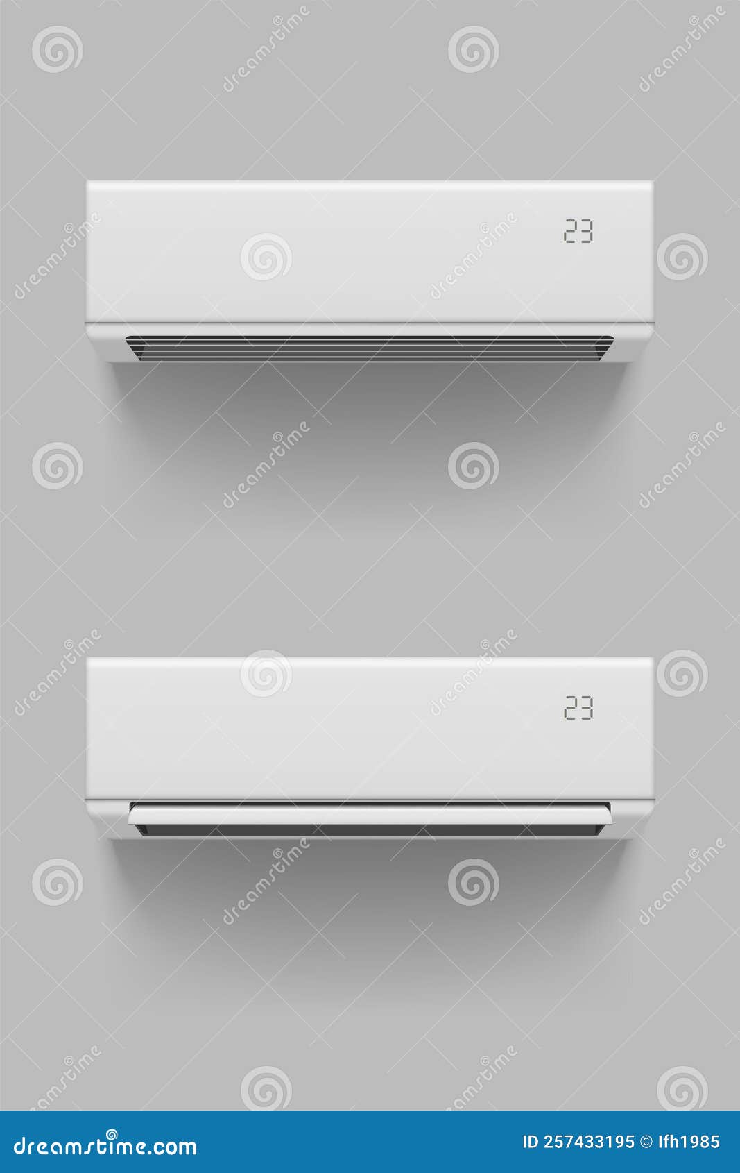 Modern White Air Conditioners Front View Set Stock Vector ...