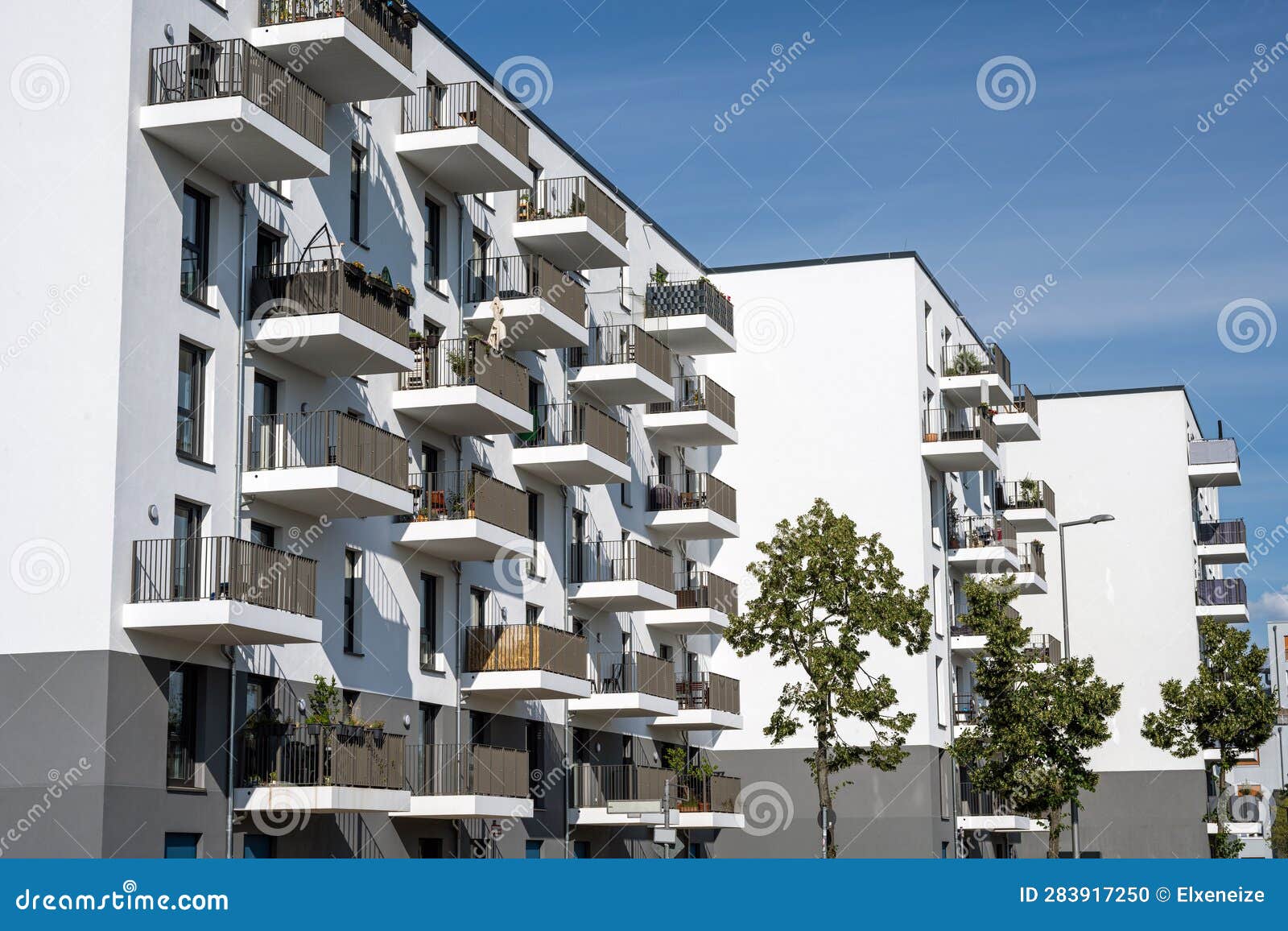 Modern White Apartment Buildings Stock Photo - Image of apartment ...