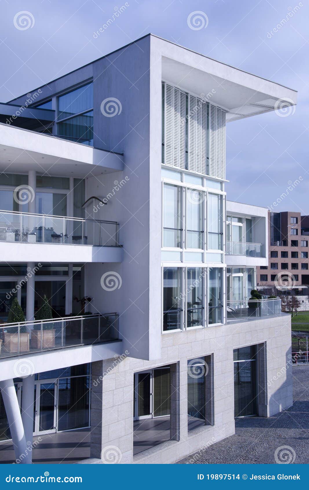 Modern white building stock photo. Image of straight - 19897514