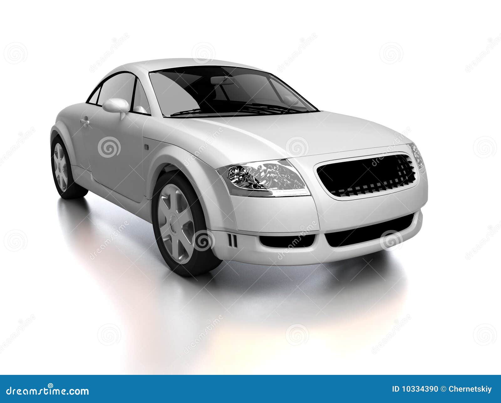 Modern White Car Front View Stock Illustration - Illustration of ...