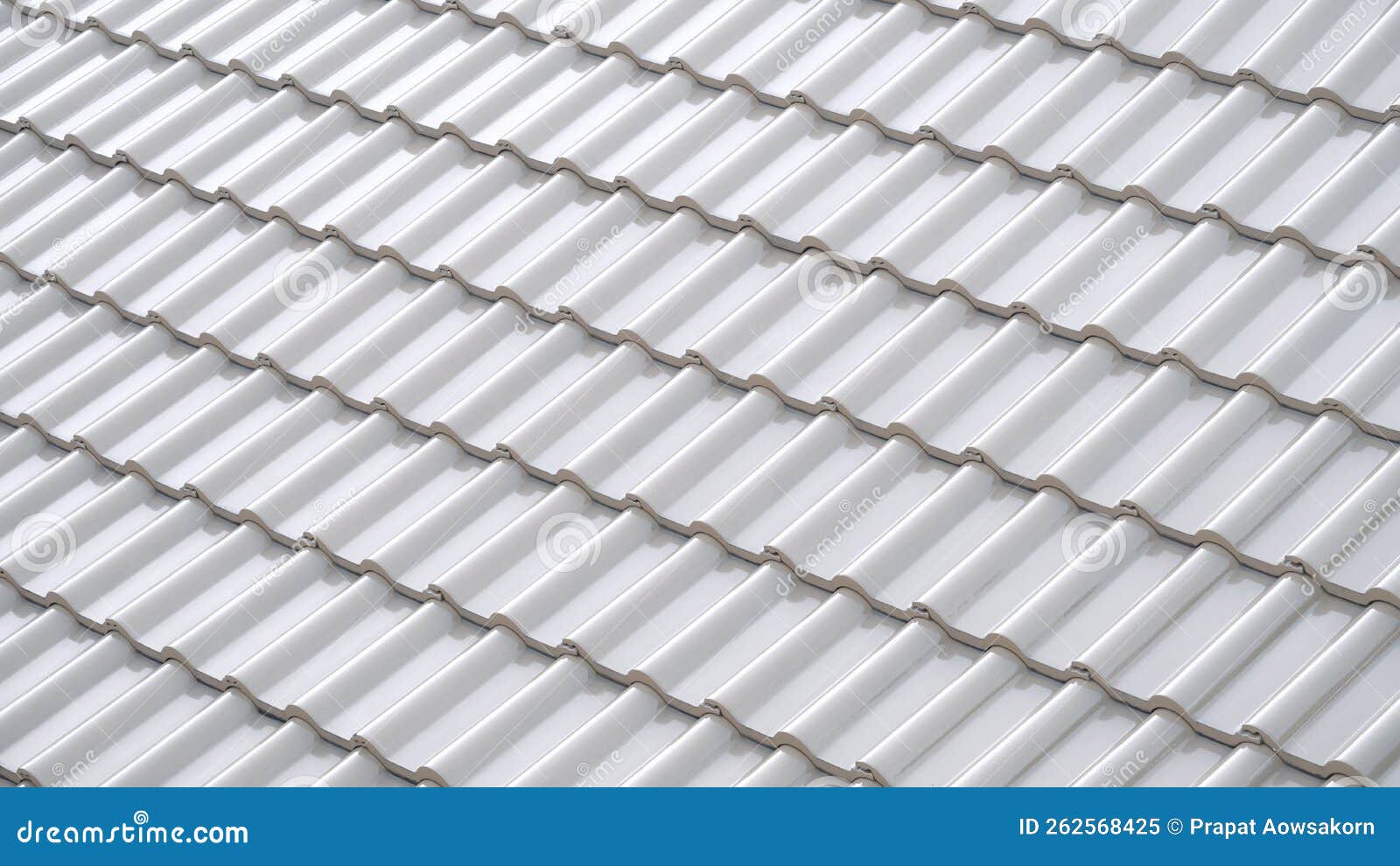 Modern White Ceramic Tile Roof with Light Reflection on Surface in ...