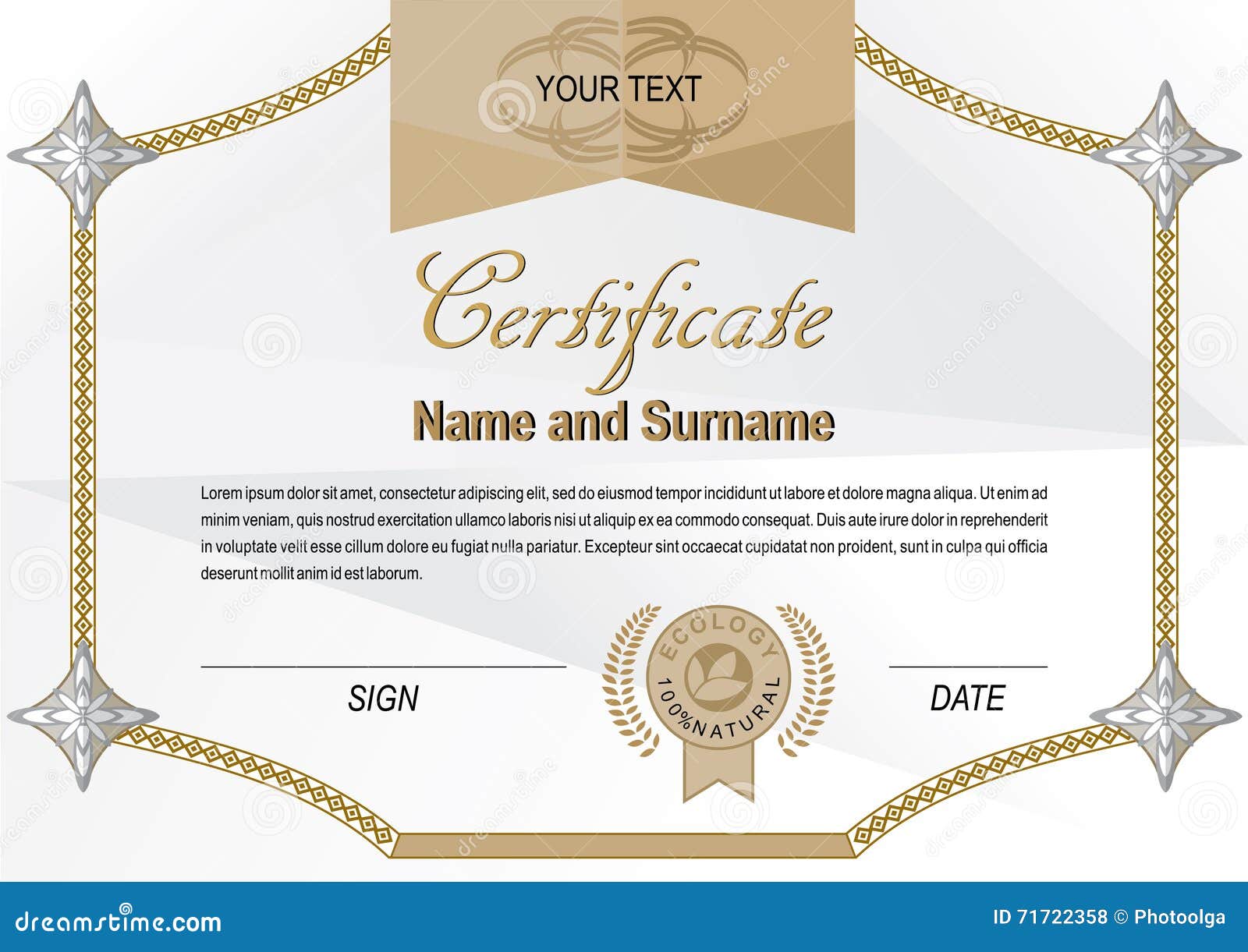 Modern white certificate. stock vector. Illustration of certificate ...