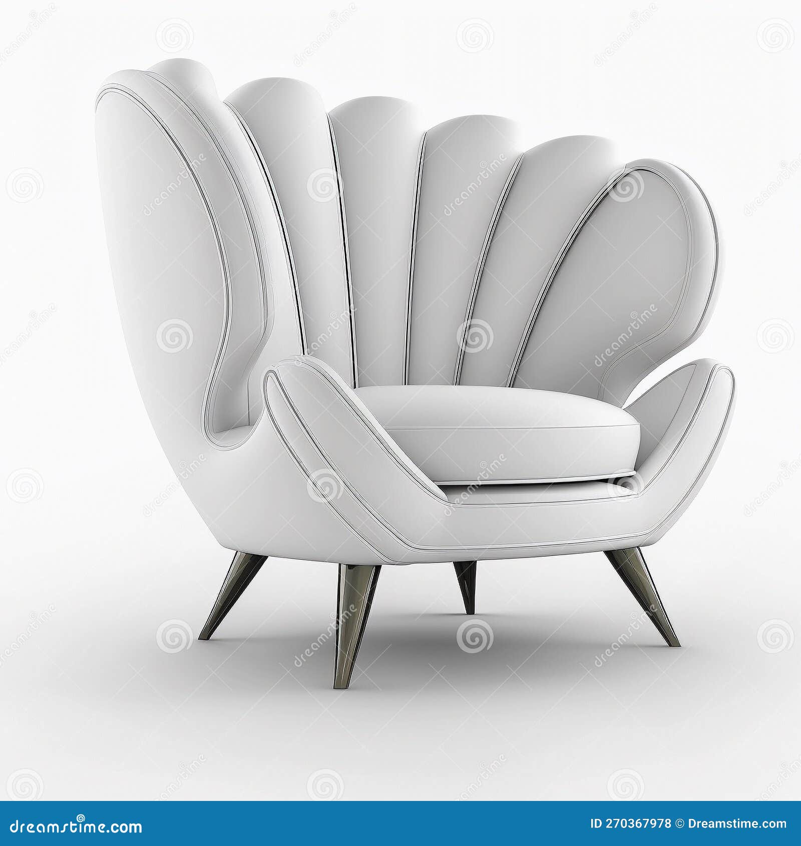 Modern White Leather Chair Isolated Stock Illustration - Illustration ...