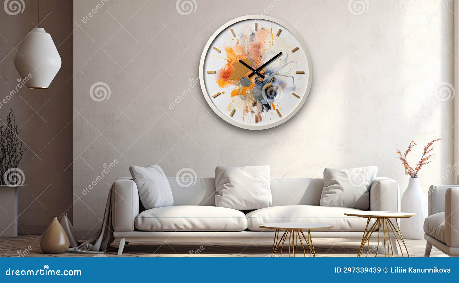 A Modern White Clock on a Pristine White Wall, the Simplicity and ...