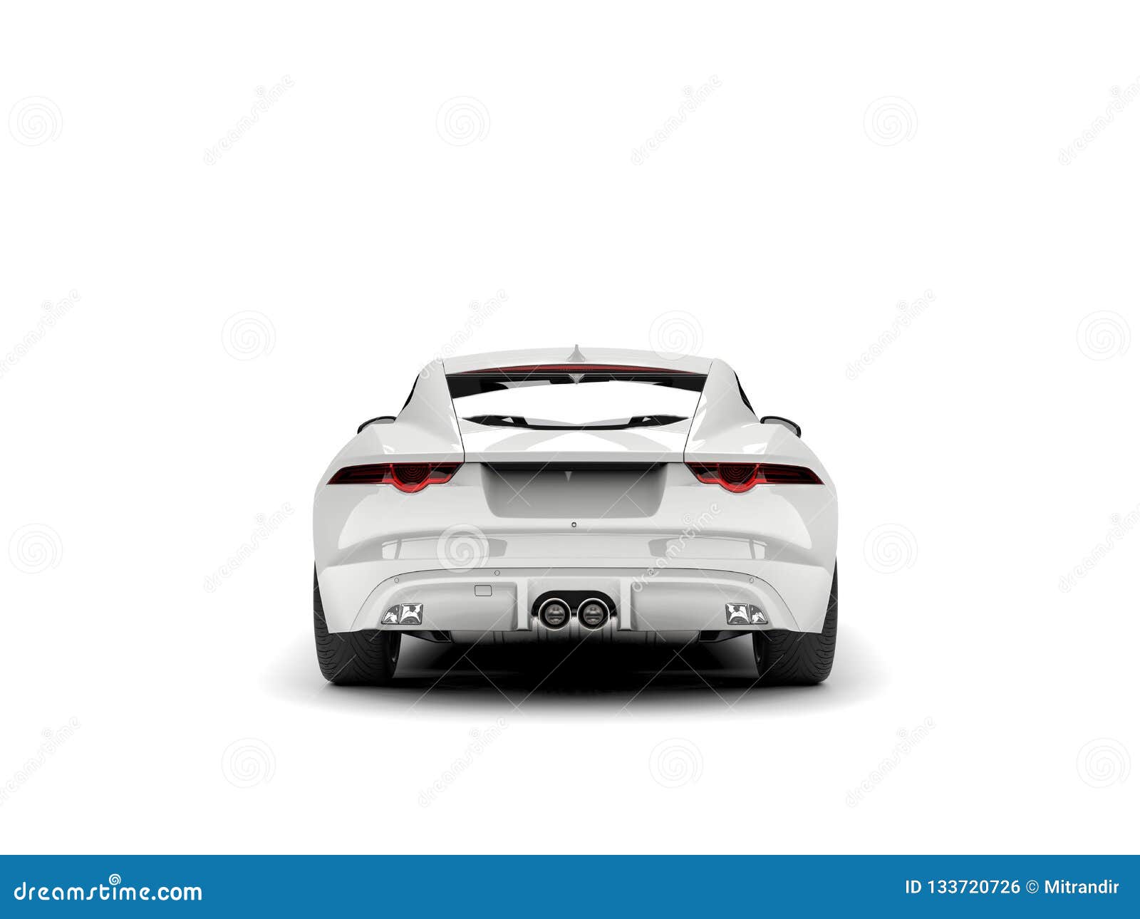 Modern White Concept Sports Car - Back View Stock Illustration ...