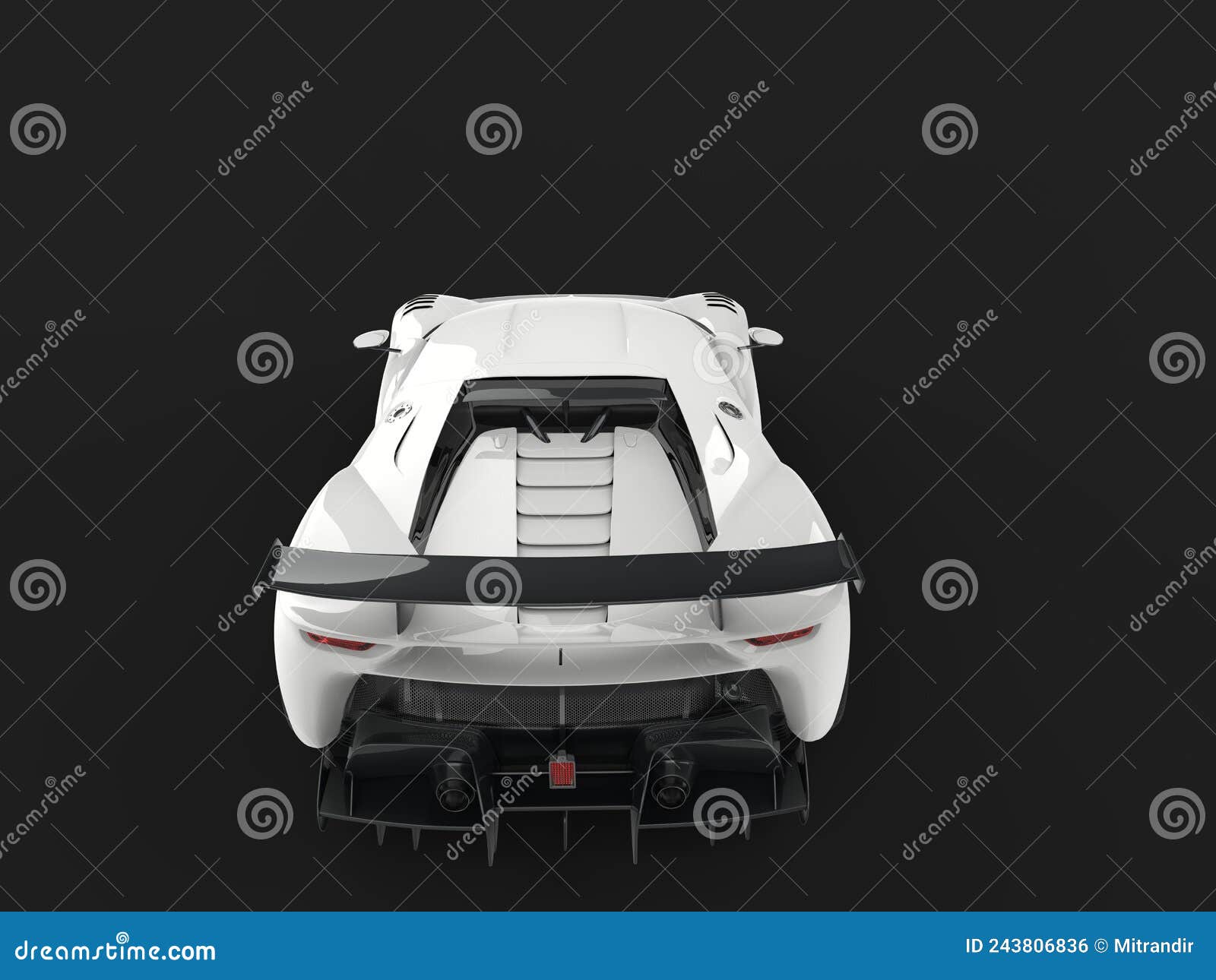 Modern White Concept Supercar with Black Rear Wing Stock Illustration ...
