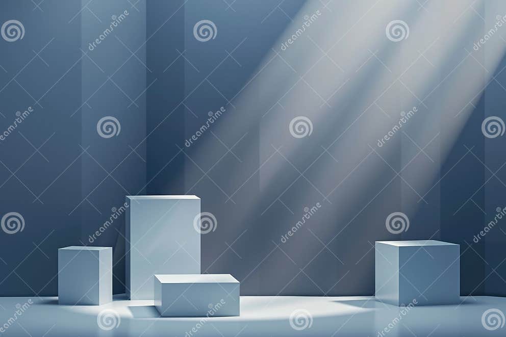 Modern White Cubes Room Interior Design, Perfect for Architectural ...