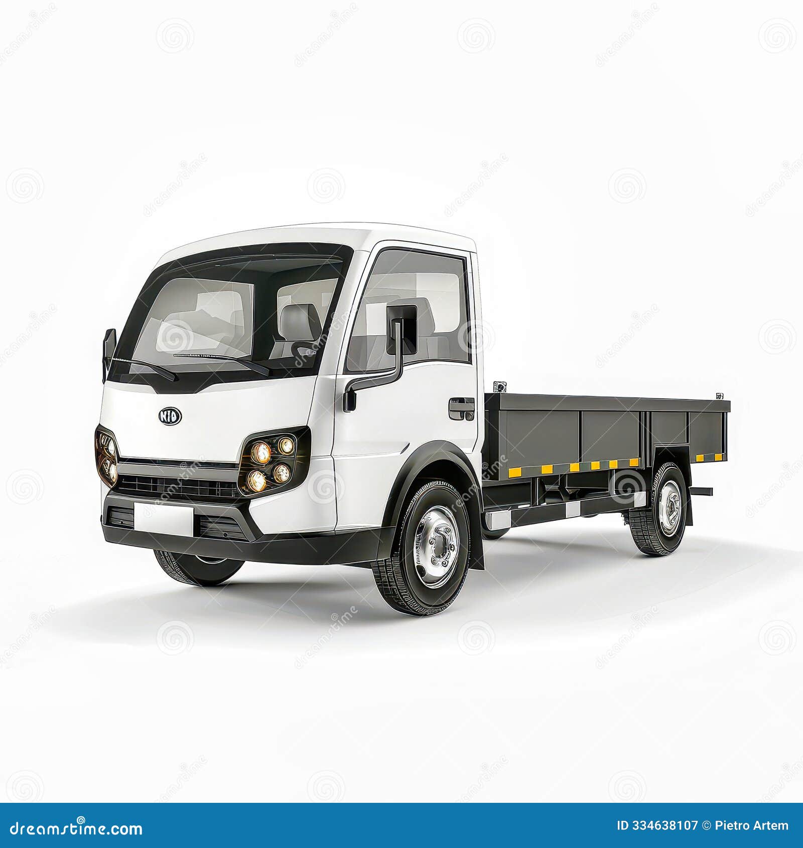 A Modern White Flatbed Truck Ready for Work Stock Image - Image of ...
